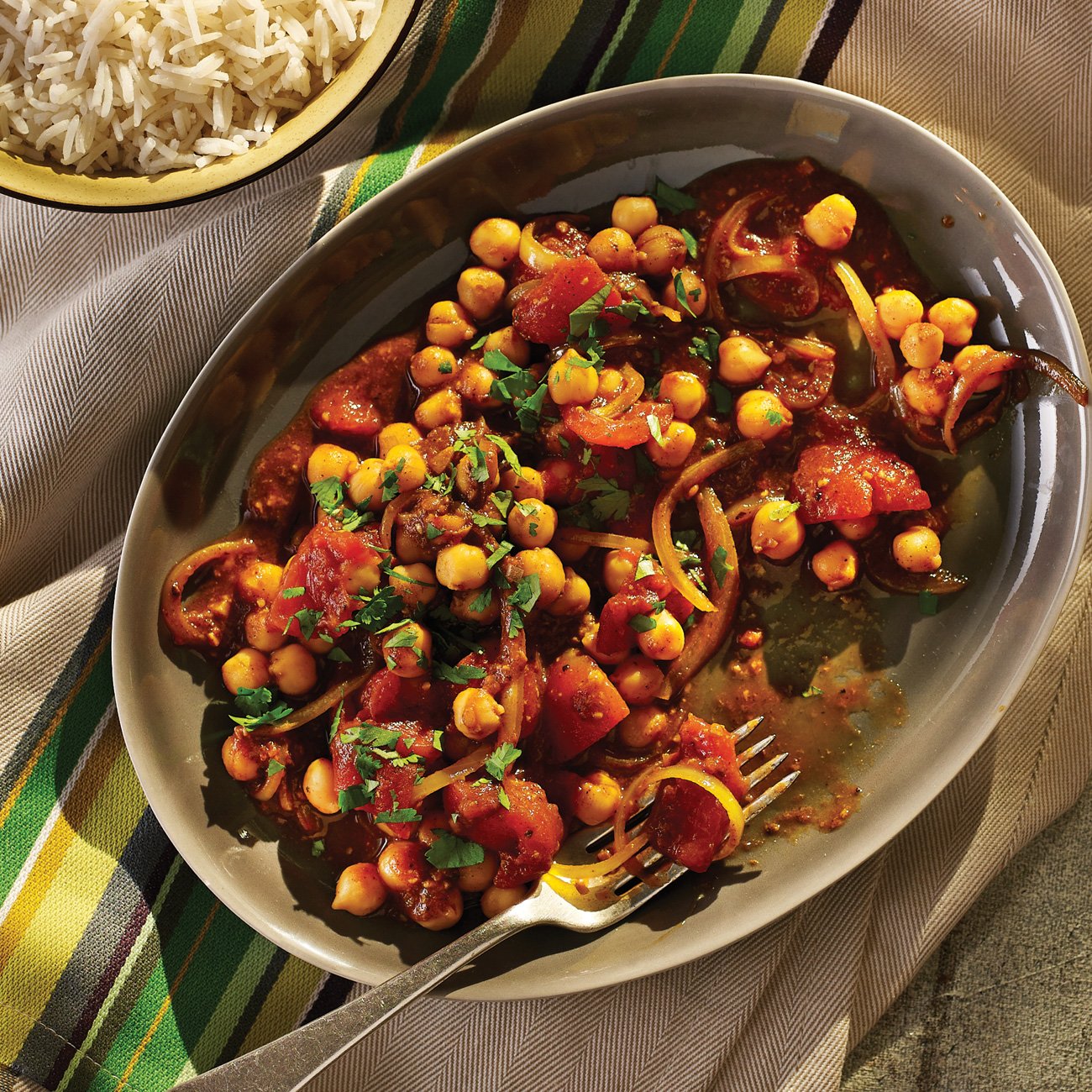 Chickpea Curry with Atry Smoked Basmati Rice Recipe from H-E-B Chickpea Curry with Atry Smoked Basmati Rice Recipe from H-E-B