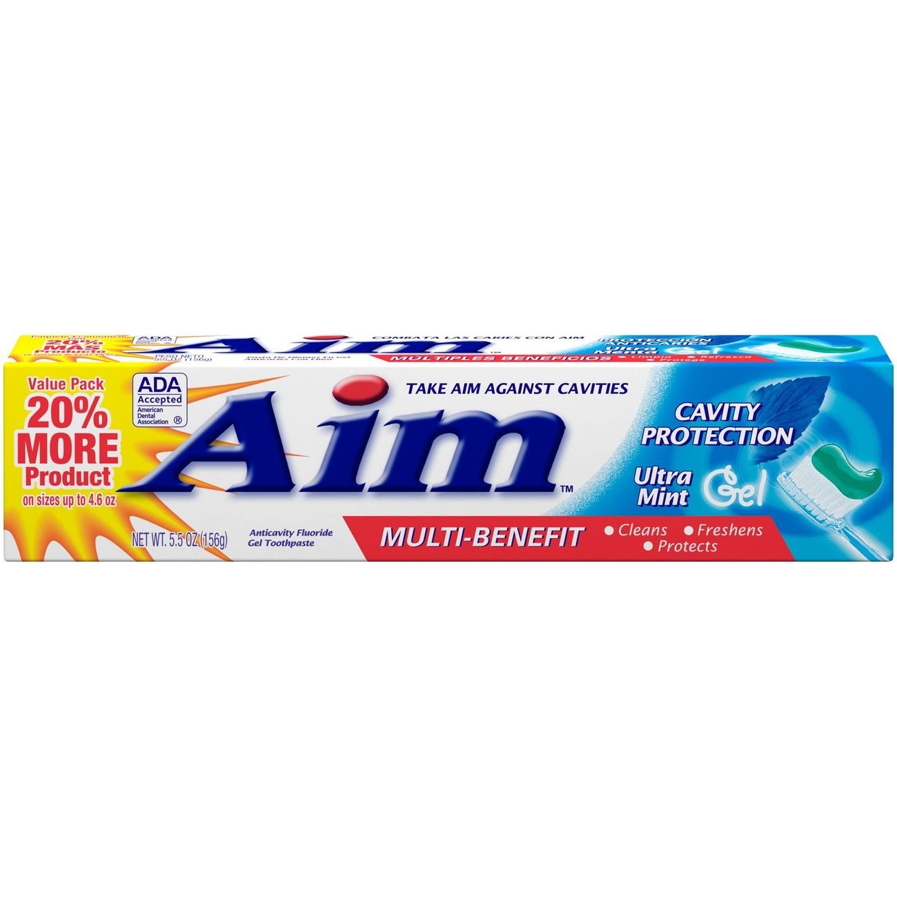 Aim Multi-Benefit Cavity Protection Gel Toothpaste - Ultra Mint - Shop ...