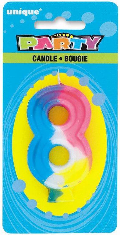 Unique Rainbow Party Candle Numeral 8 - Shop Birthday candles at H-E-B