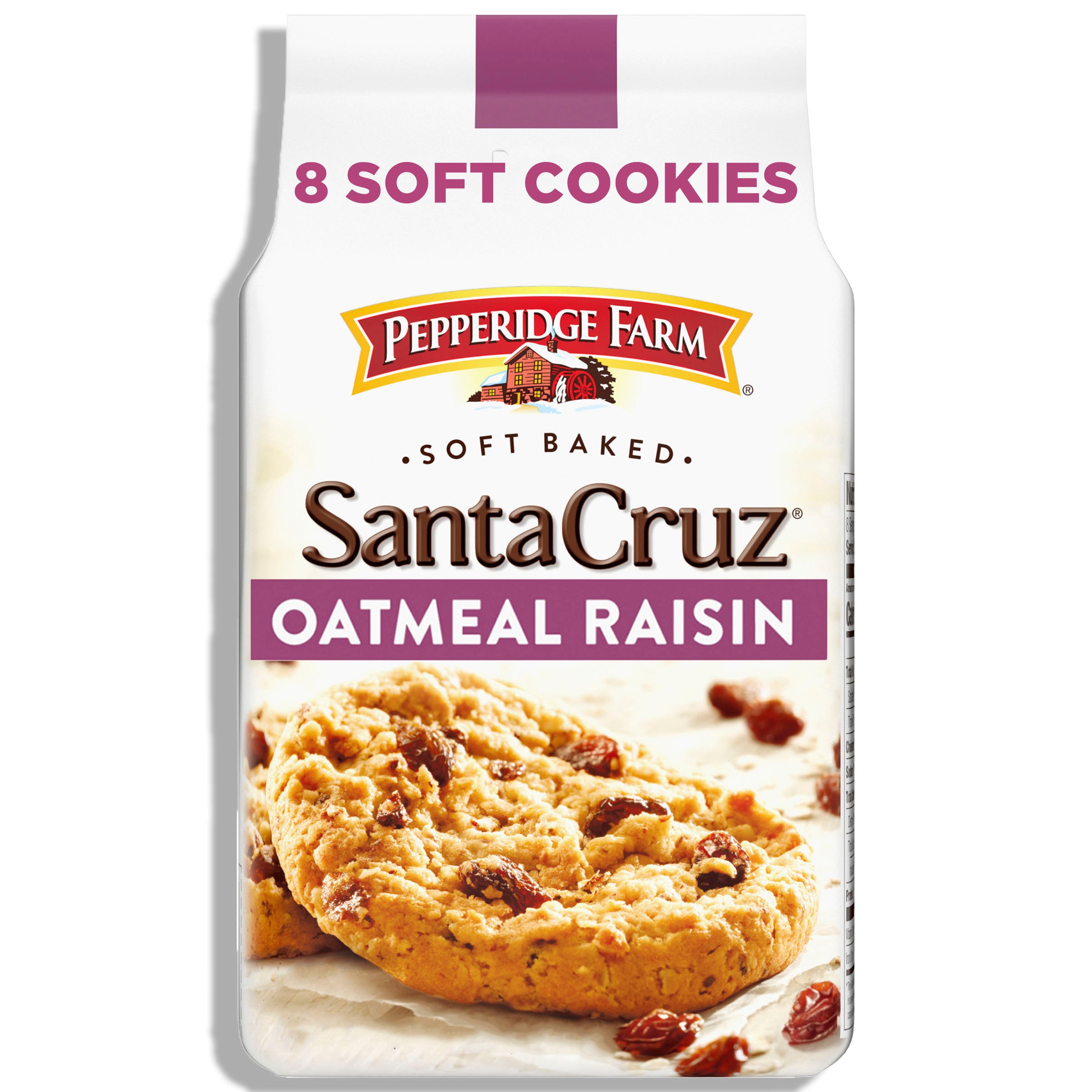 Pepperidge Farm Santa Cruz Soft Baked Oatmeal Raisin Cookies, 8.6 oz ...