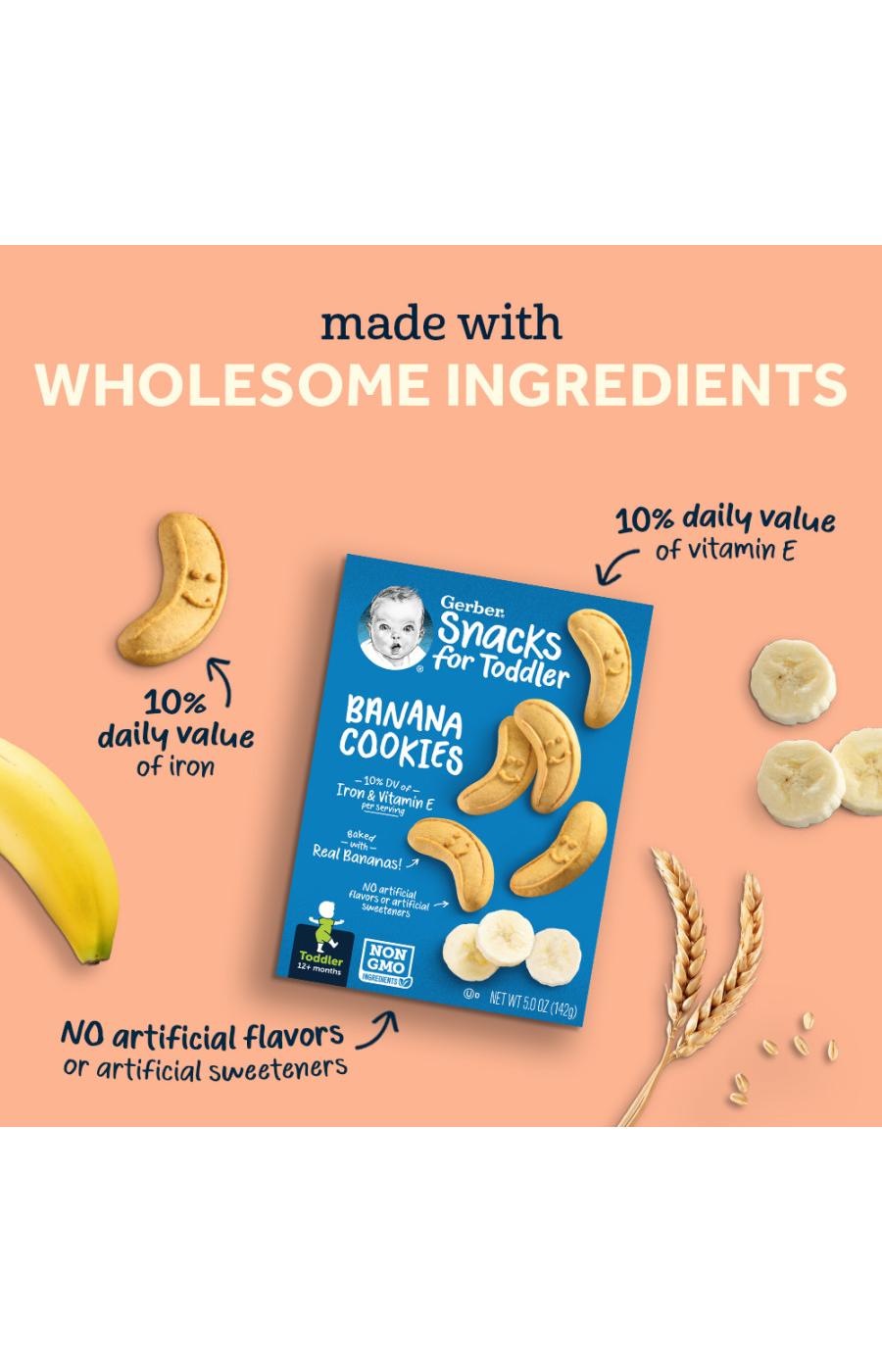 Gerber Snacks for Toddler Banana Cookies - Shop Toddler food at H-E-B