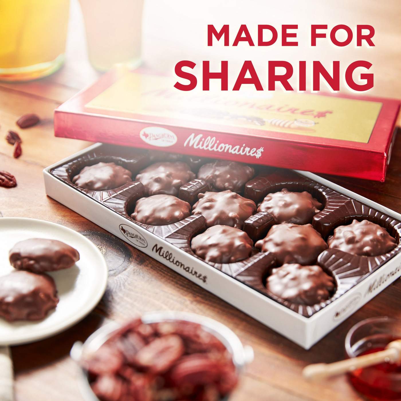 Pangburn's Millionaire$ Milk Chocolate Pecans & Honey Caramel Candy Box, 11 Pc - Shop Candy at H-E-B