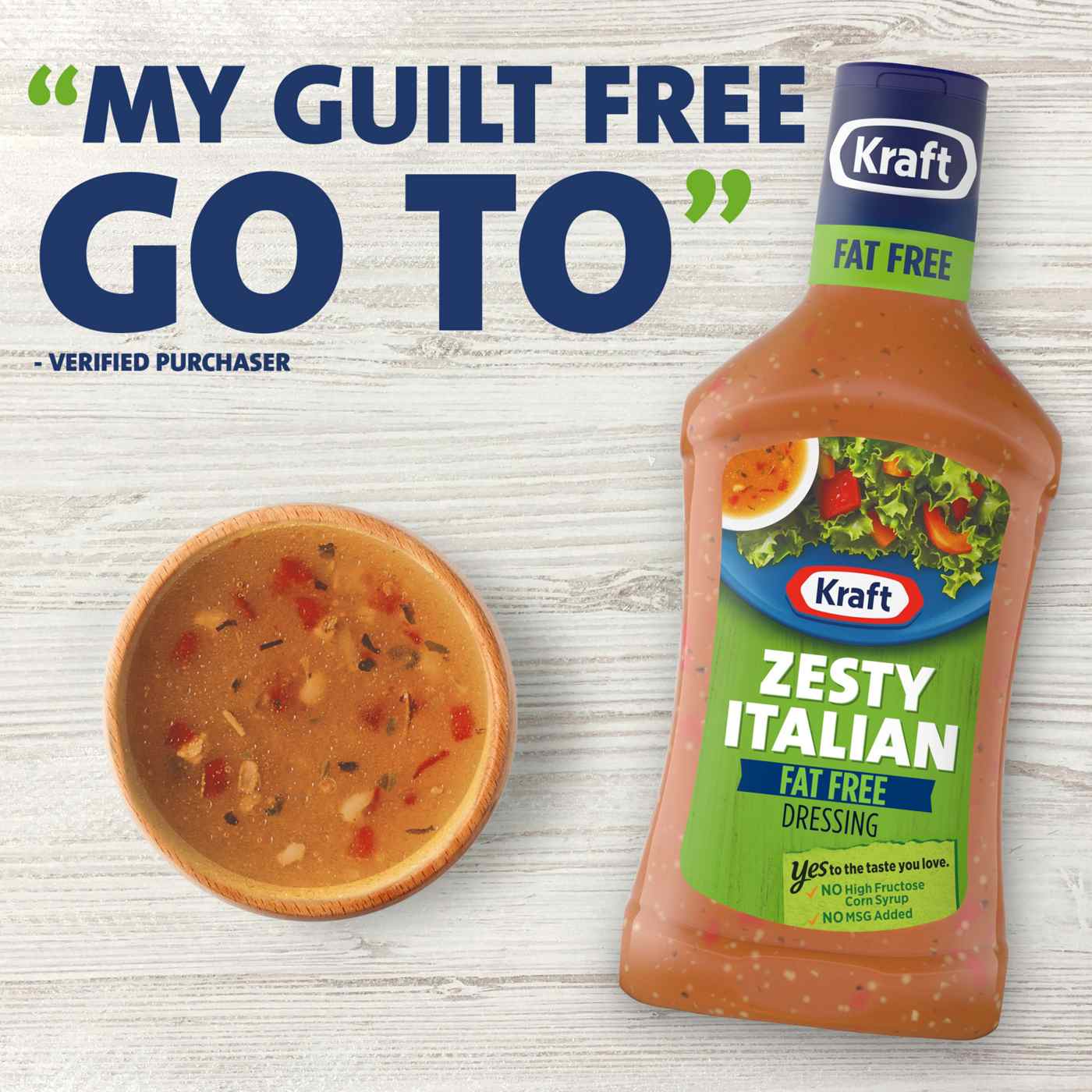Kraft Zesty Italian Fat Free Dressing - Shop Salad dressings at H-E-B
