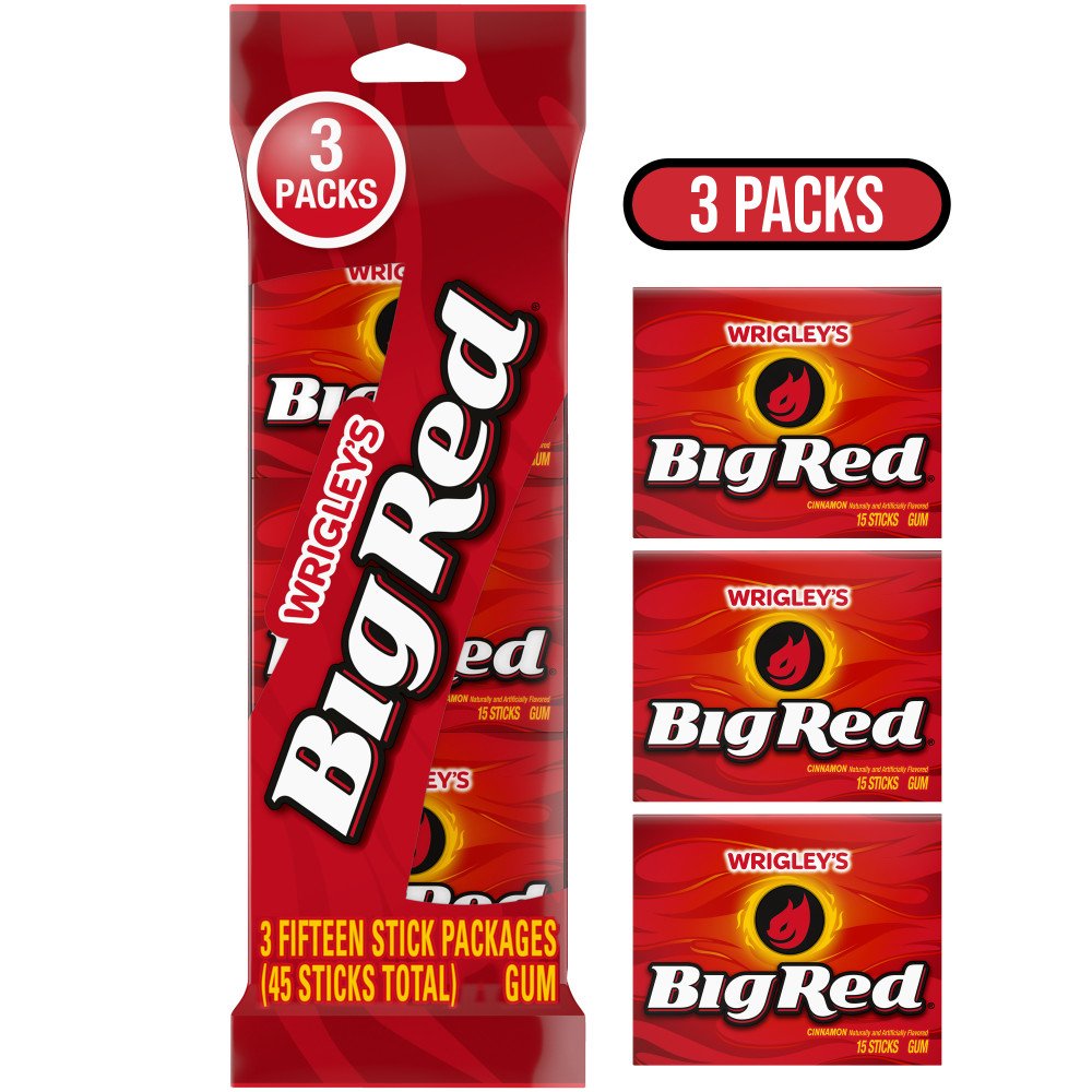 Wrigley's Big Red Cinnamon Chewing Gum, 3 Pk - Shop Gum & mints at H-E-B