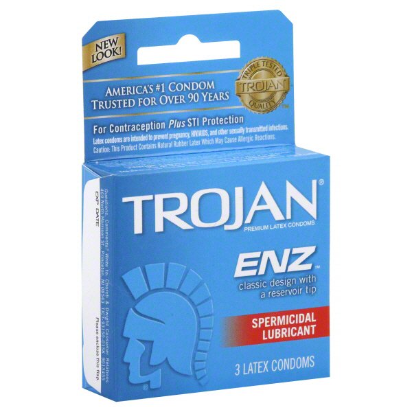 Trojan ENZ Latex Spermicidal Lubricant Condoms - Shop Condoms ...