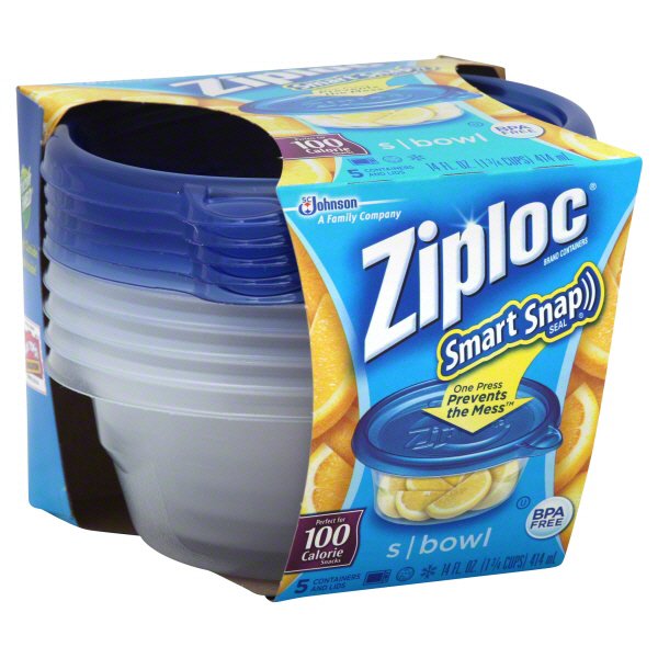 Ziploc Smart Snap Small Bowl Containers and Lids - Shop Kitchen ...