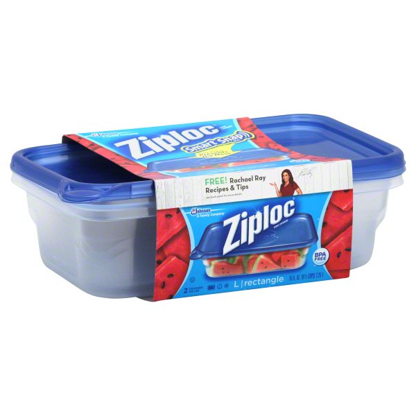 Ziploc Smart Snap Large Rectangle Containers and Lids - Shop Kitchen ...