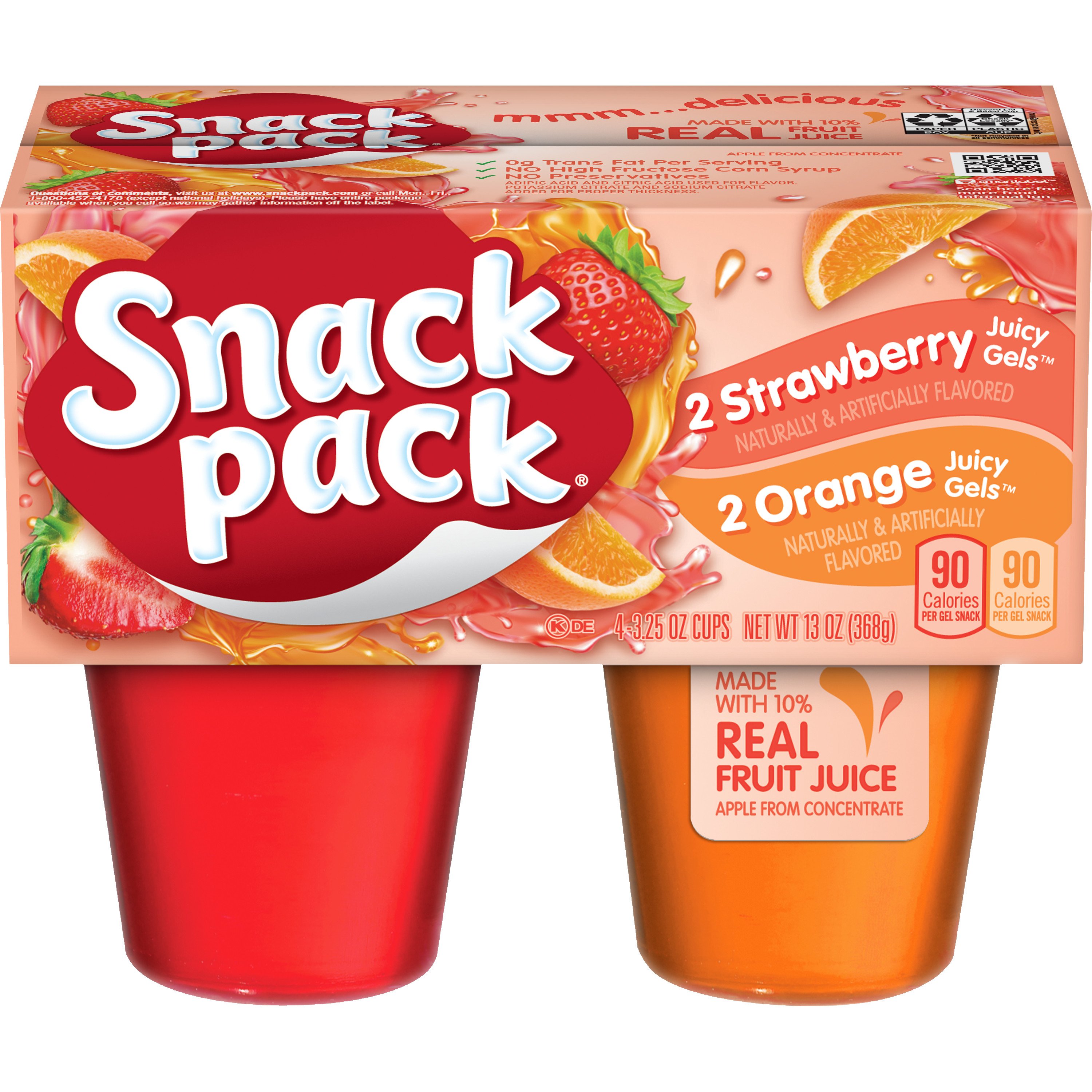 Snack Pack Strawberry & Orange Juicy Gels Cups - Shop Pudding & Gelatin ...