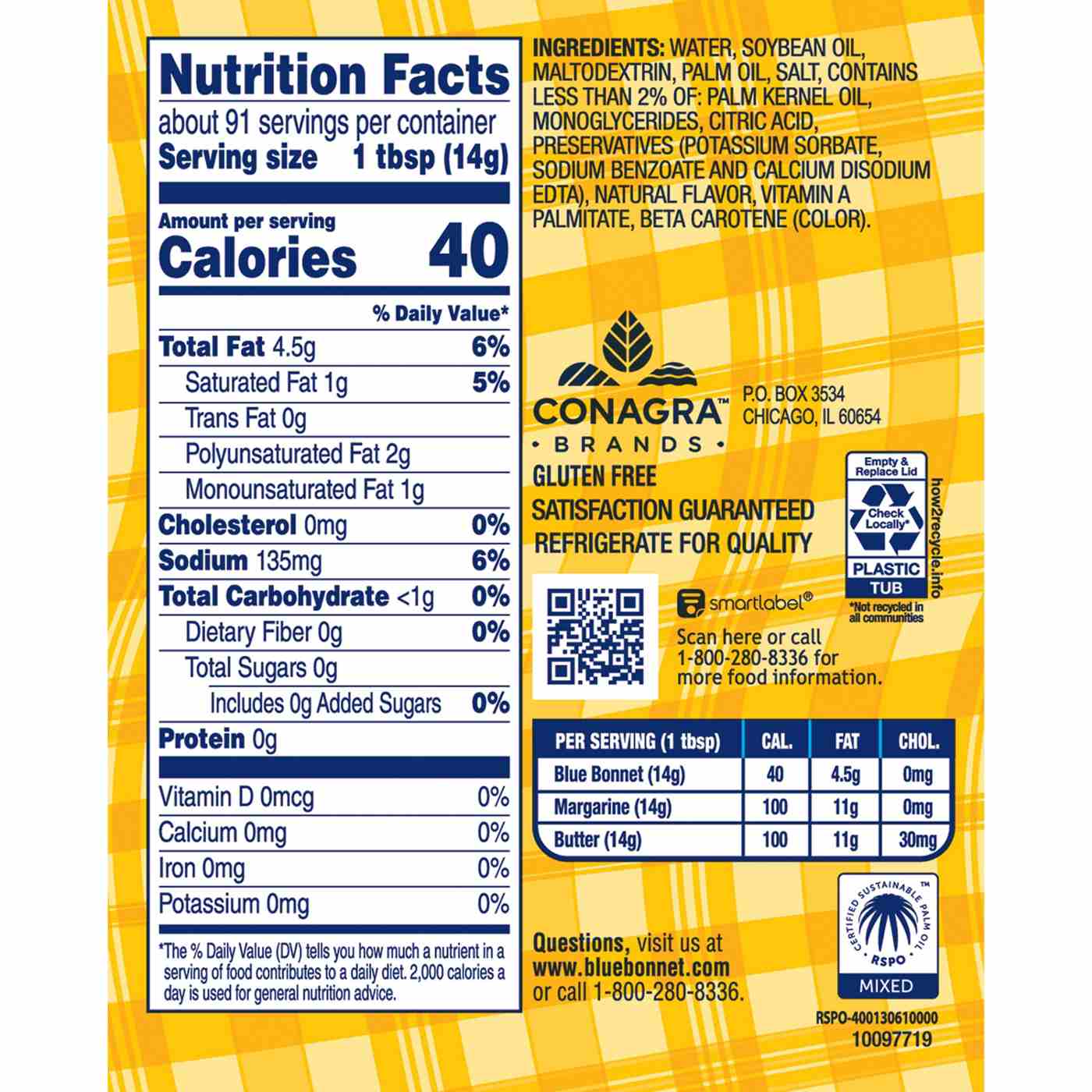 Blue Bonnet Vegetable Oil Spread - Shop Butter & margarine at H-E-B