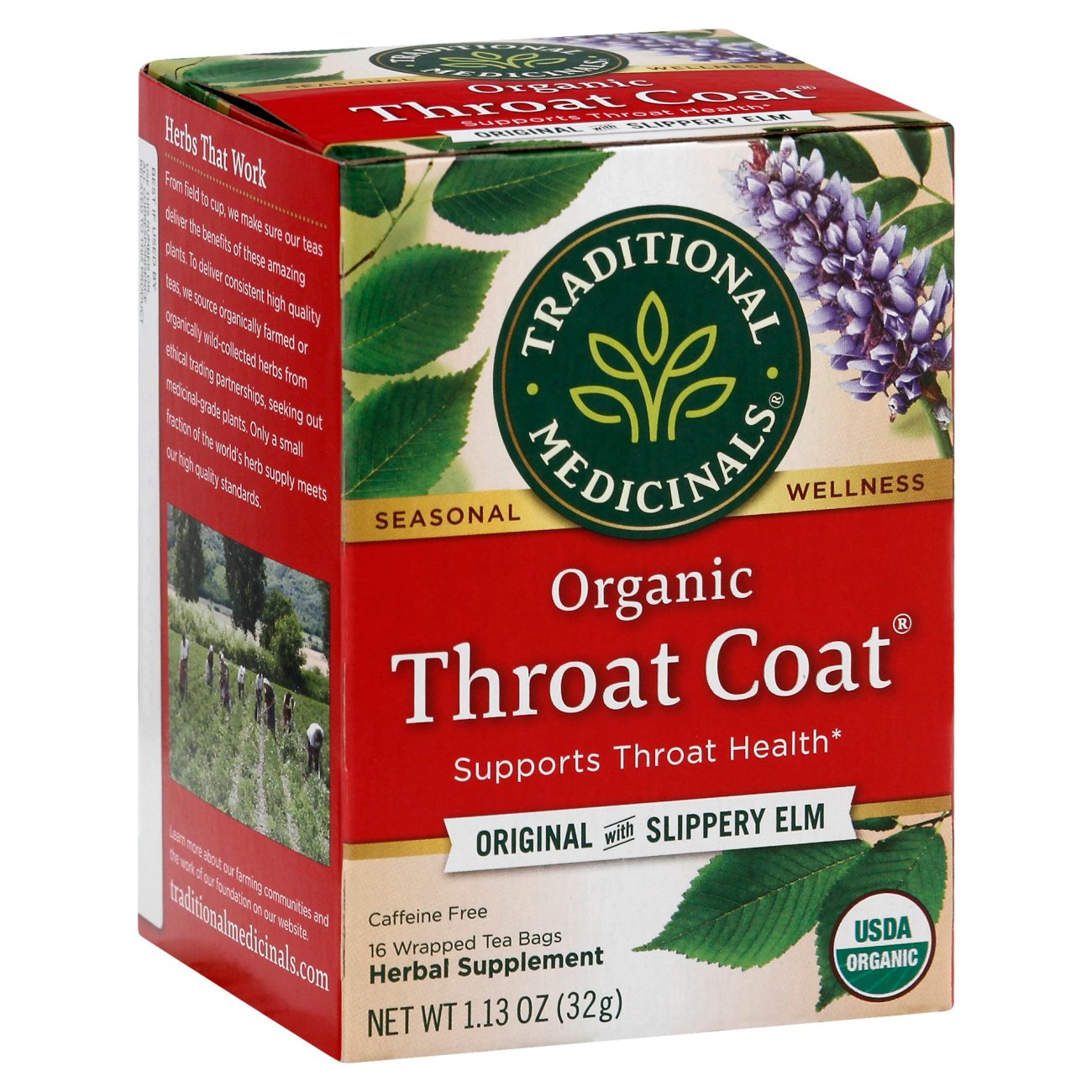 Traditional Medicinals Organic Throat Coat Caffeine Free Herbal Tea ...
