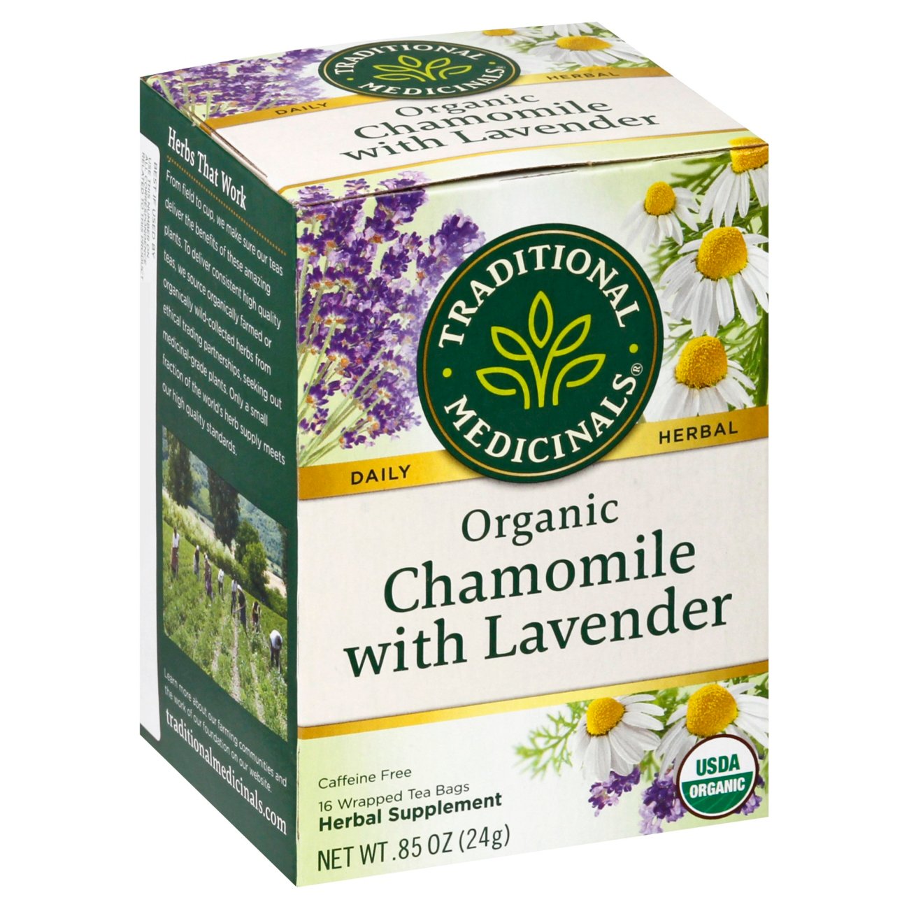 Traditional Medicinals Organic Chamomile with Lavender Herbal Tea Bags ...