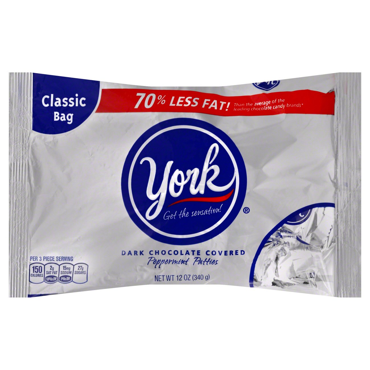 York Miniatures Dark Chocolate Covered Peppermint Patties Classic Bag ...