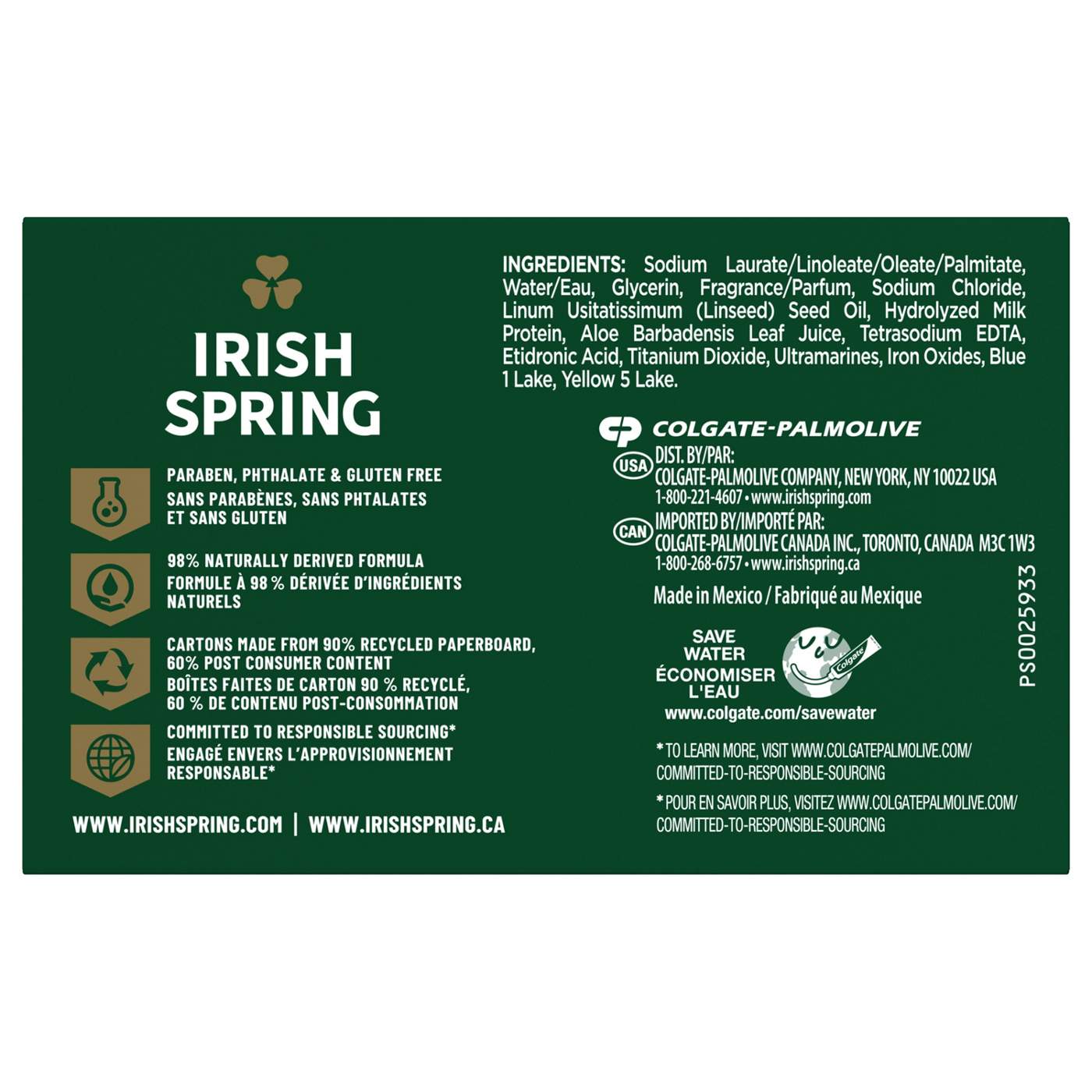Irish Spring Aloe Mist Deodorant Bar Soap for Men - Shop Hand & bar ...
