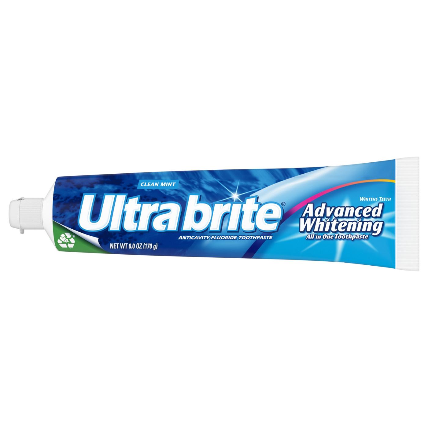 Ultra Brite Advanced Whitening Clean Mint Anticavity Fluoride ...