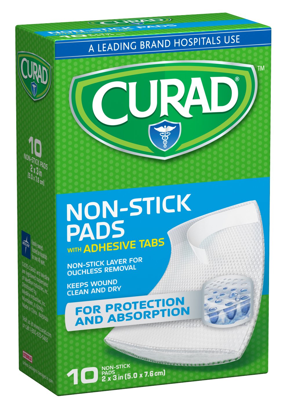 Curad Non-stick Pads With Adhesive Tabs - Shop Bandages & gauze at H-E-B
