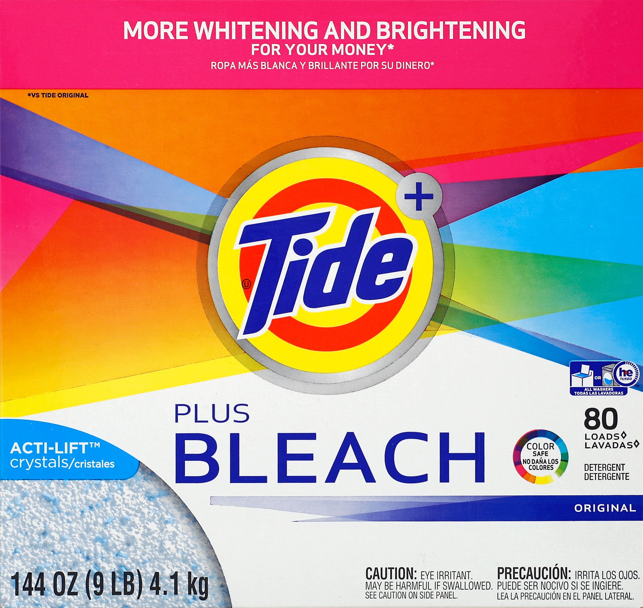 Tide Plus Bleach Powder Laundry Detergent, 80 Loads - Original - Shop ...