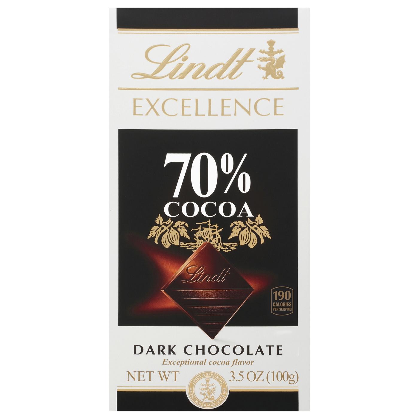 Lindt Excellence 70% Cocoa Dark Chocolate Bar - Shop Candy at H-E-B