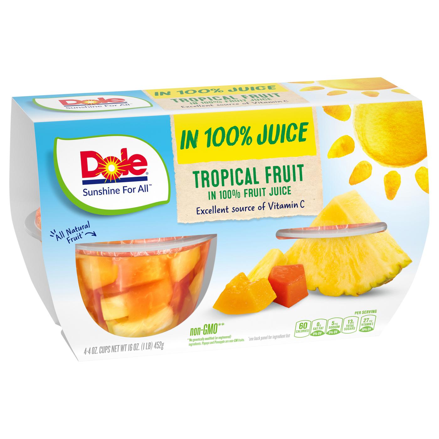 Dole Fruit Bowls - Tropical Fruit in 100% Juice - Shop Mixed fruit at H-E-B