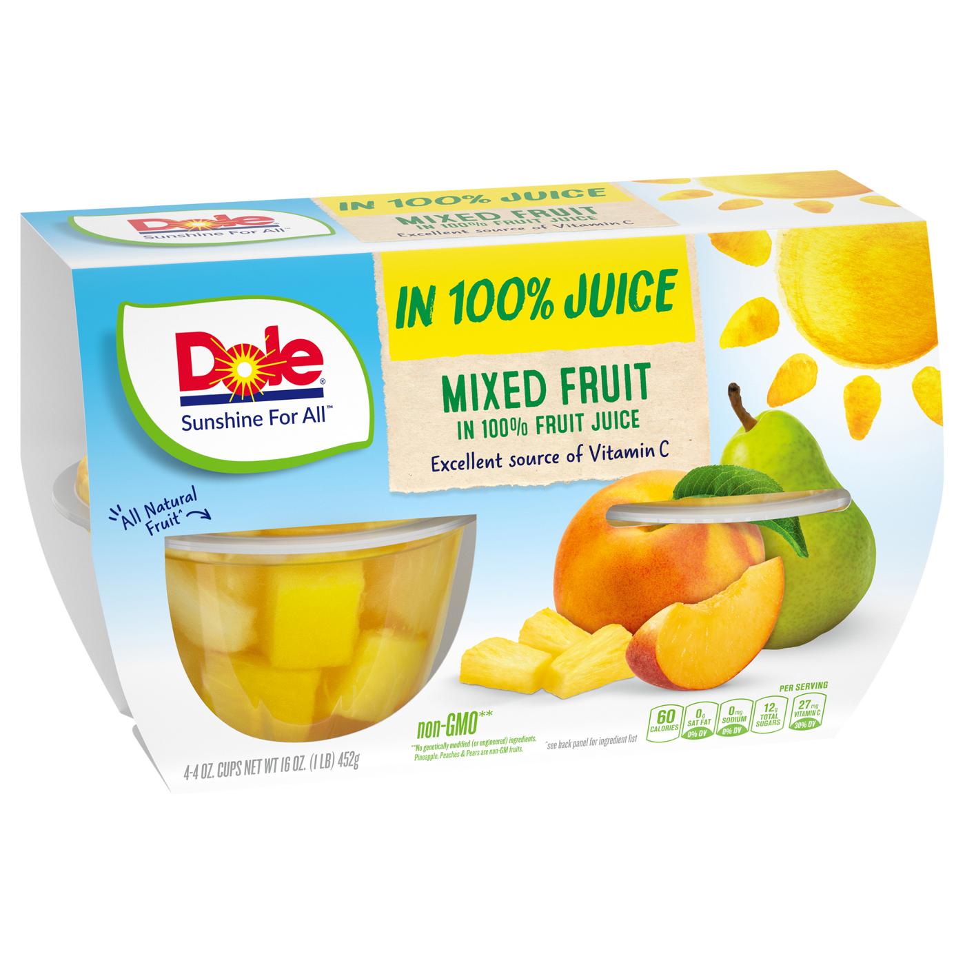Dole Fruit Bowls - Mixed Fruit in 100% Juice - Shop Mixed fruit at H-E-B