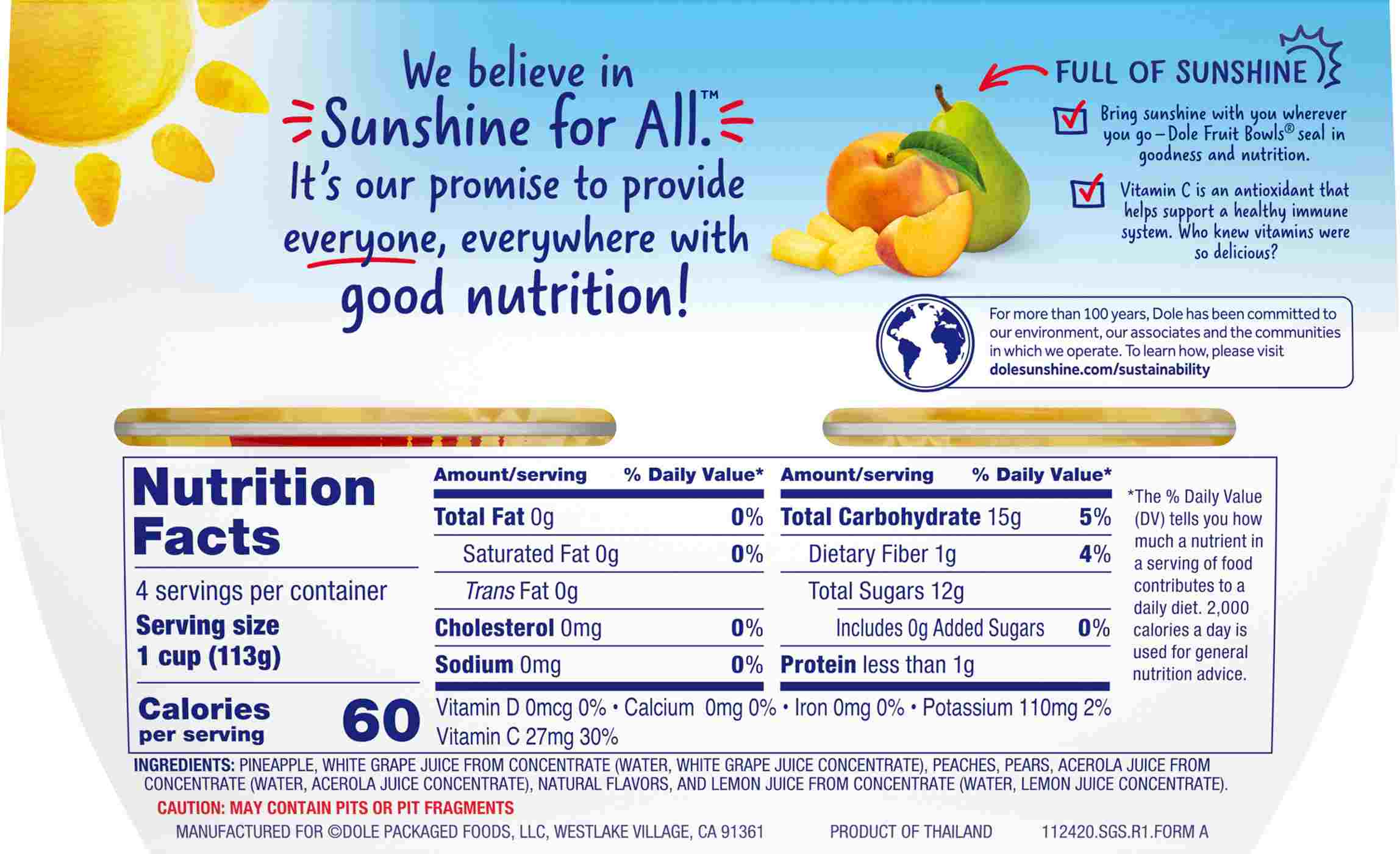 Dole Fruit Bowls - Mixed Fruit in 100% Juice - Shop Mixed fruit at H-E-B