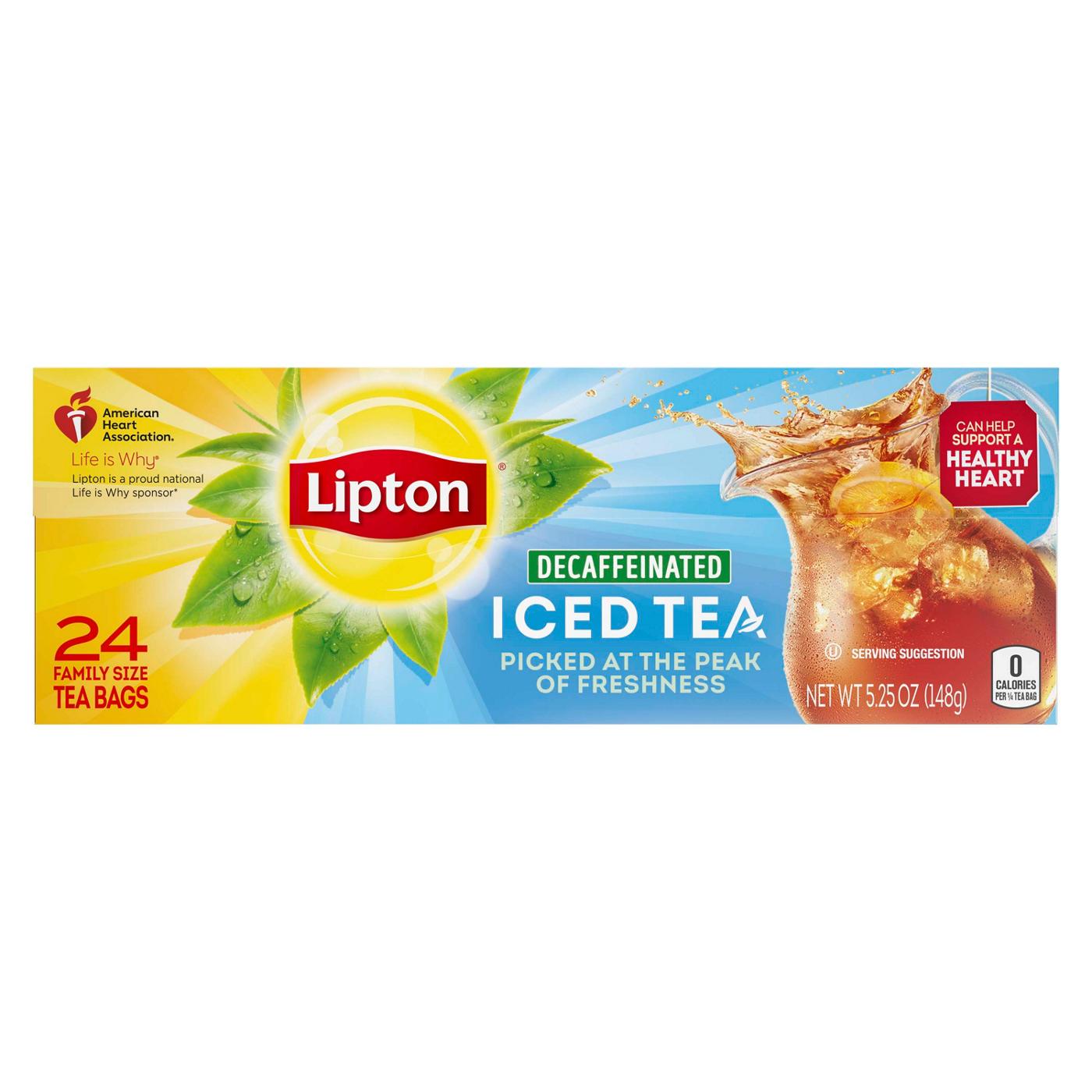 Lipton Unsweetened Decaffeinated Family Black Iced Tea Bags - Shop Tea ...