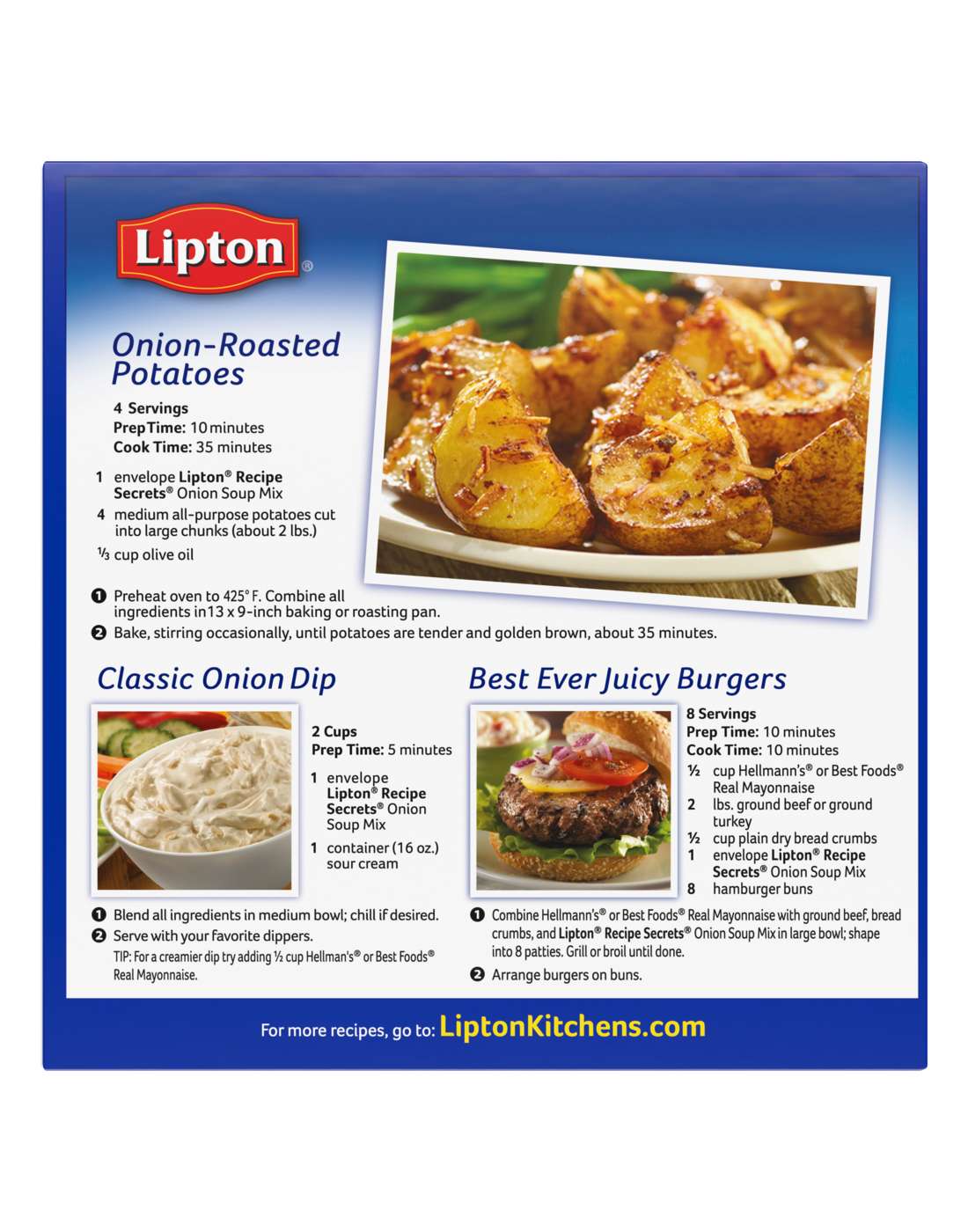 Lipton Recipe Secrets Soup and Dip Mix Onion - Shop Soups & chili at H-E-B