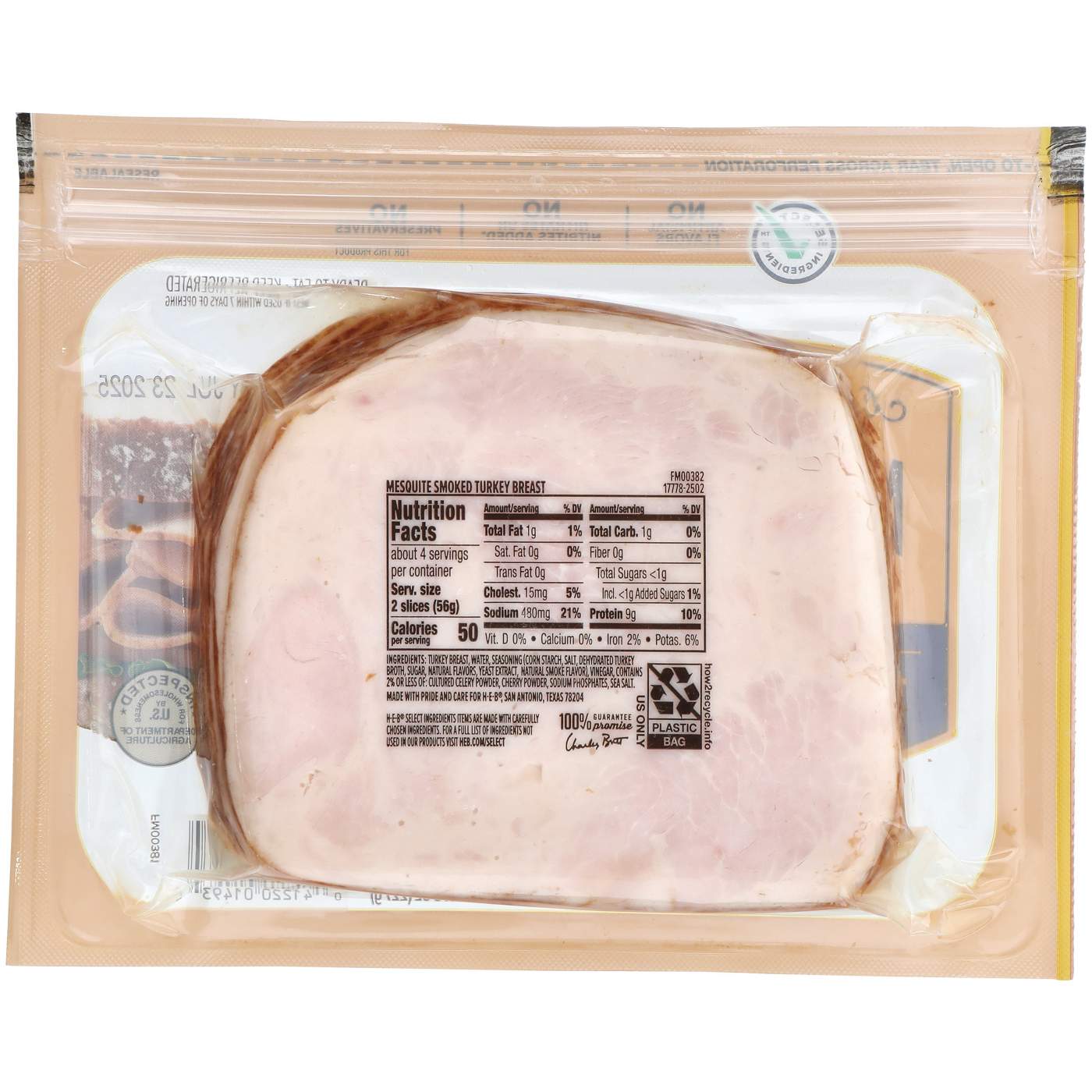 H-E-B Thick-Sliced Mesquite-Smoked Turkey Breast Lunch Meat - Shop Meat ...
