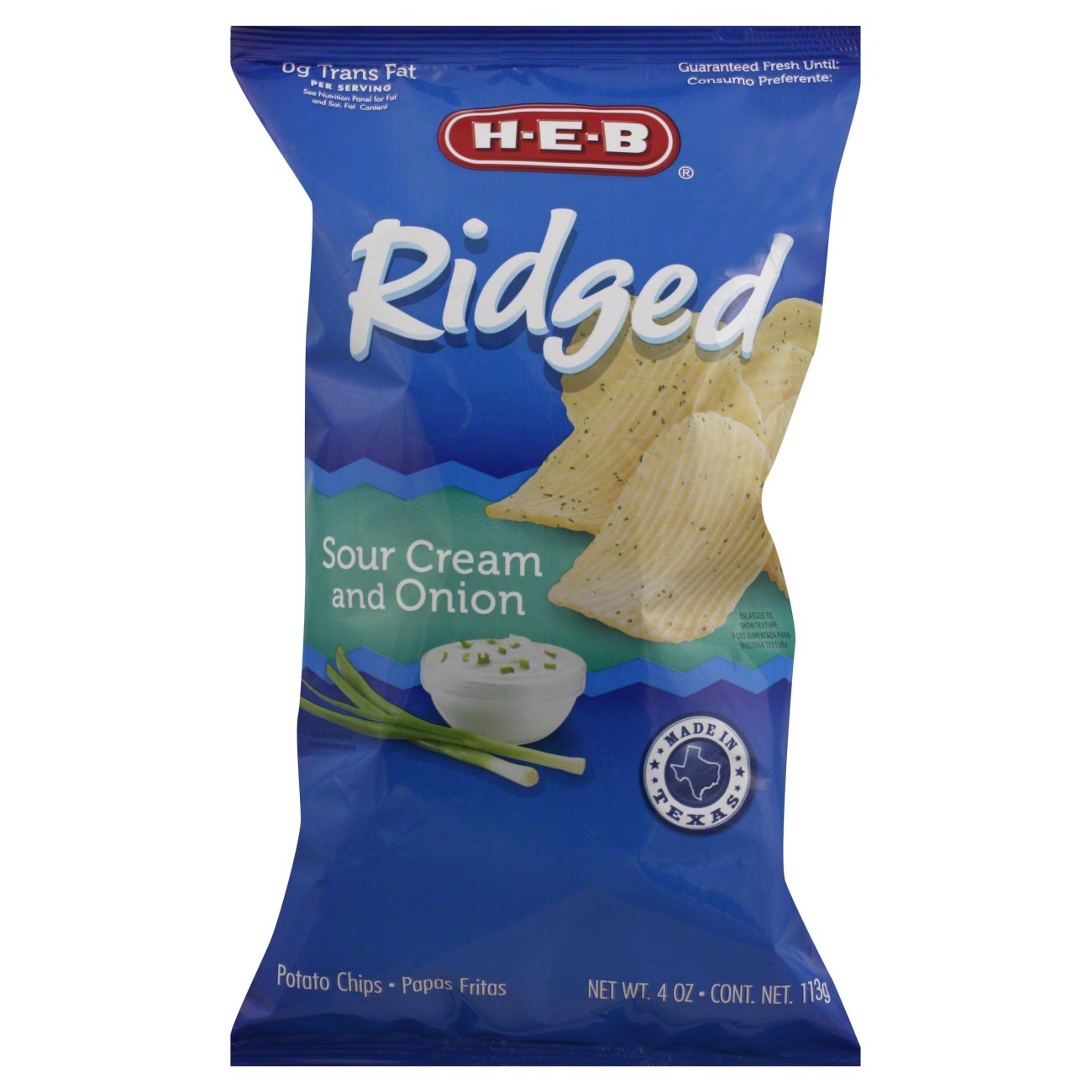 H-E-B Ridged Sour Cream and Onion Potato Chips - Shop Chips at H-E-B