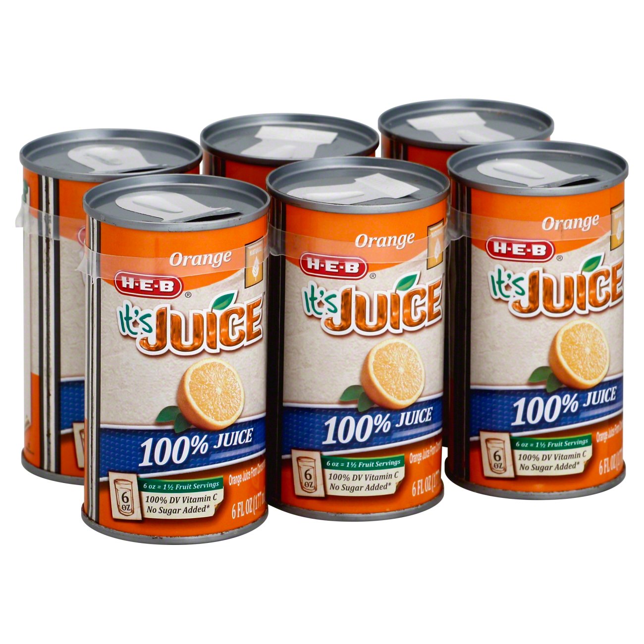 H-E-B It's Juice 100% Orange Juice 6 PK - Shop Juice at H-E-B