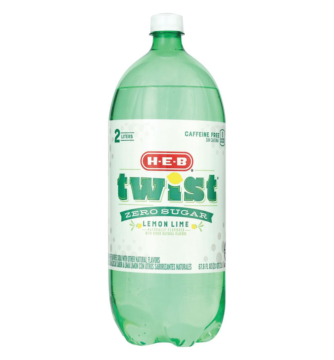 H-E-B Zero Sugar Twist Lemon Lime Soda - Shop Soda at H-E-B
