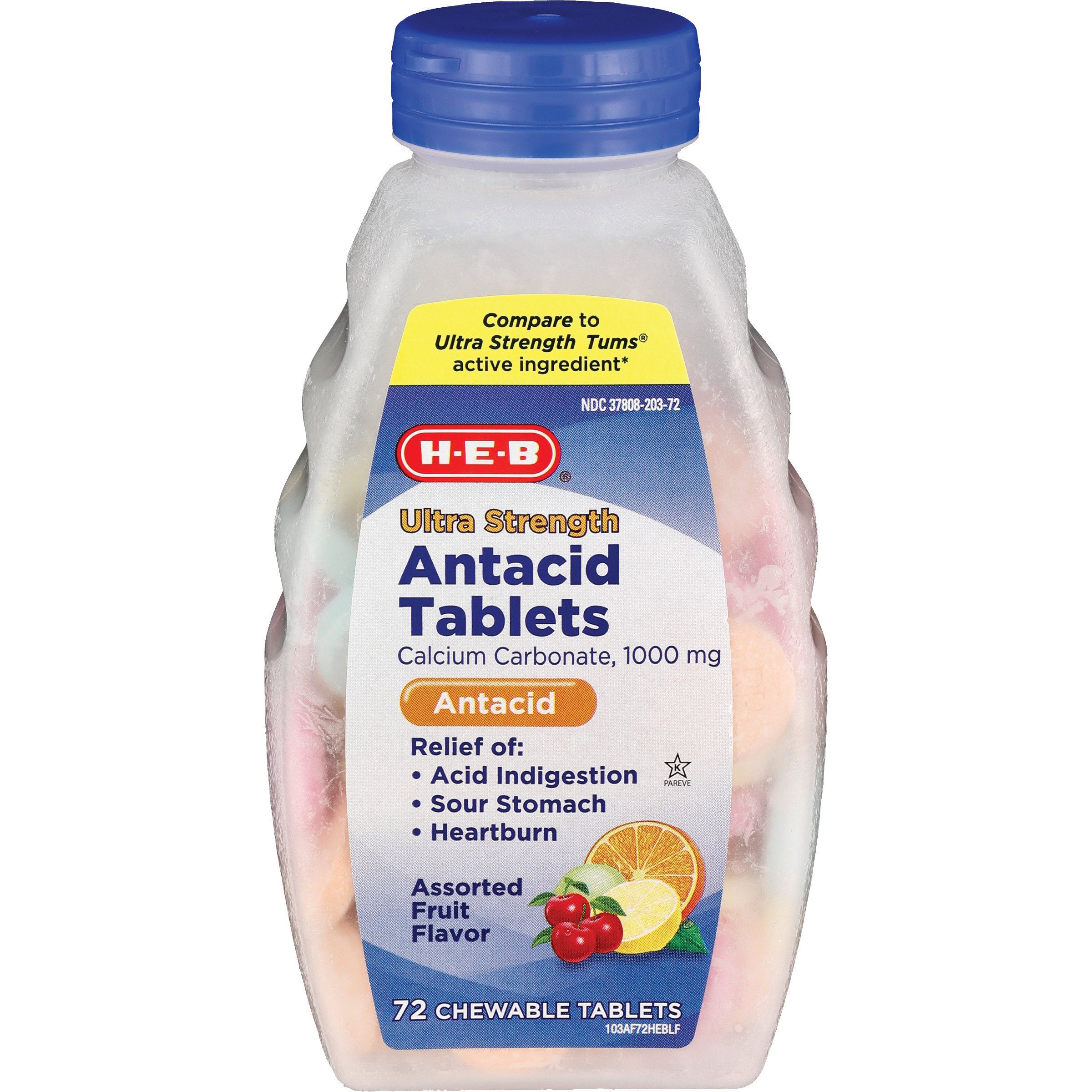 H-E-B Ultra Strength Antacid Assorted Fruit Chewable Tablets 1000 Mg ...