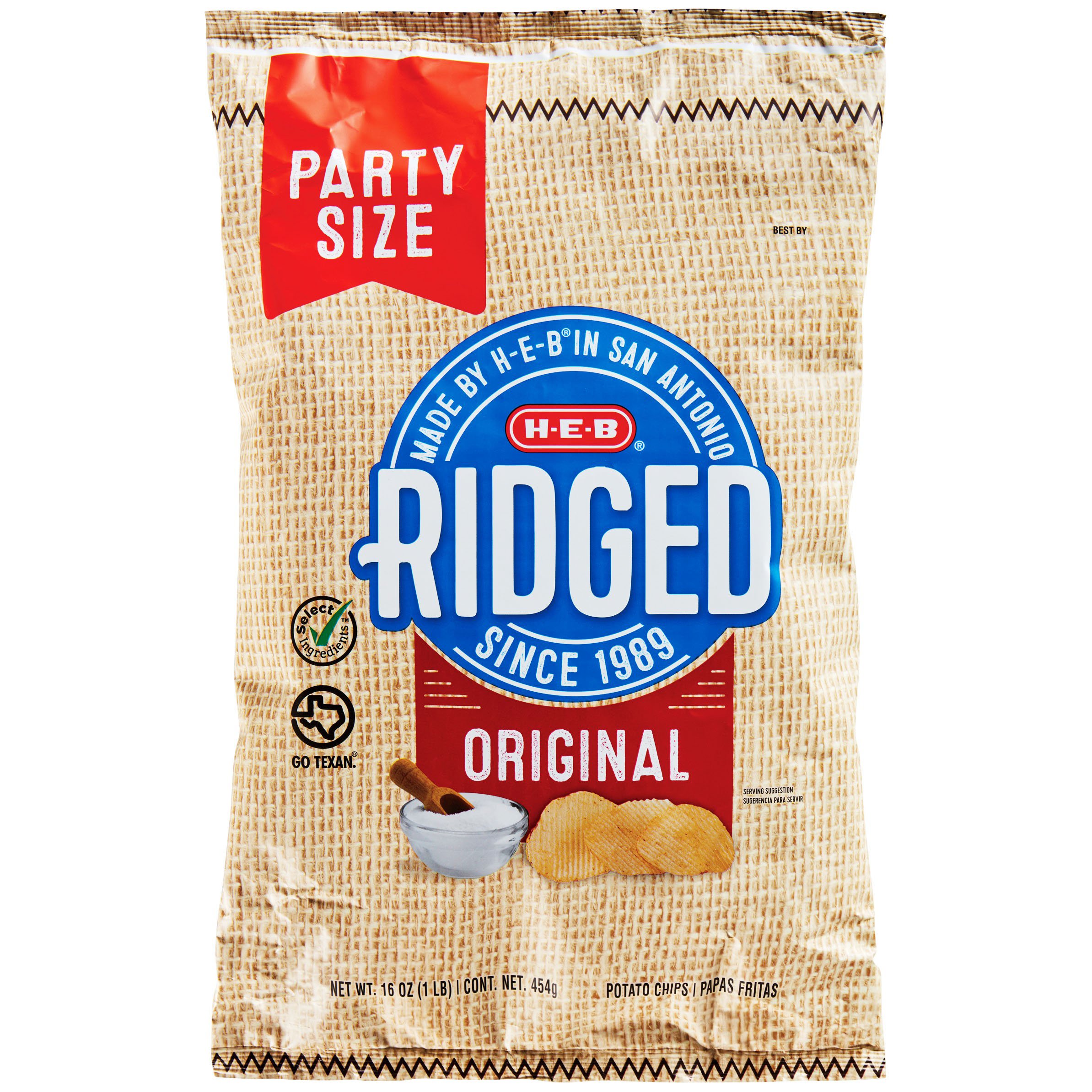 H-E-B Ridged Original Potato Chips Party Size - Shop Chips at H-E-B