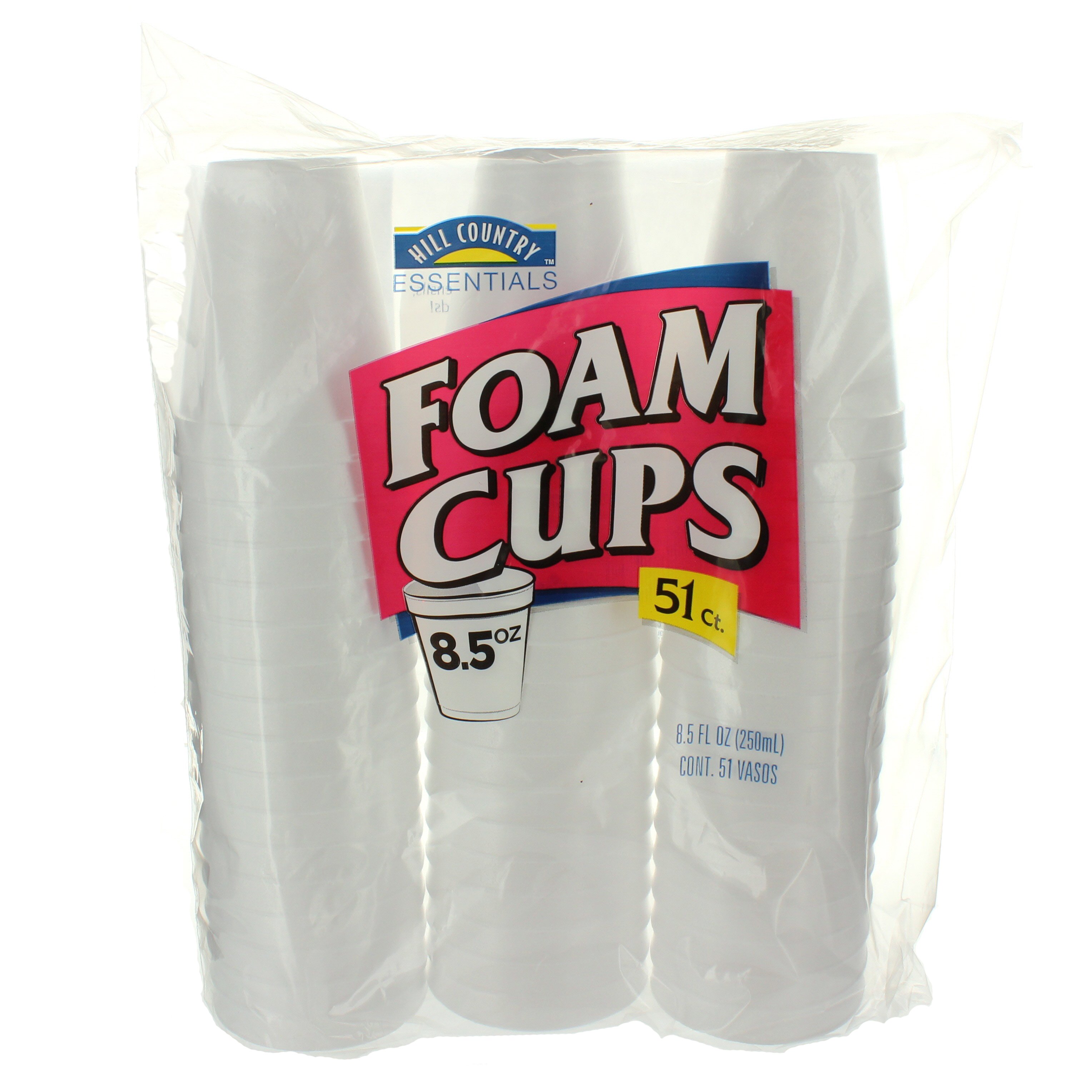 Hill Country Essentials 8.5 oz Foam Cups - Shop Drinkware at H-E-B