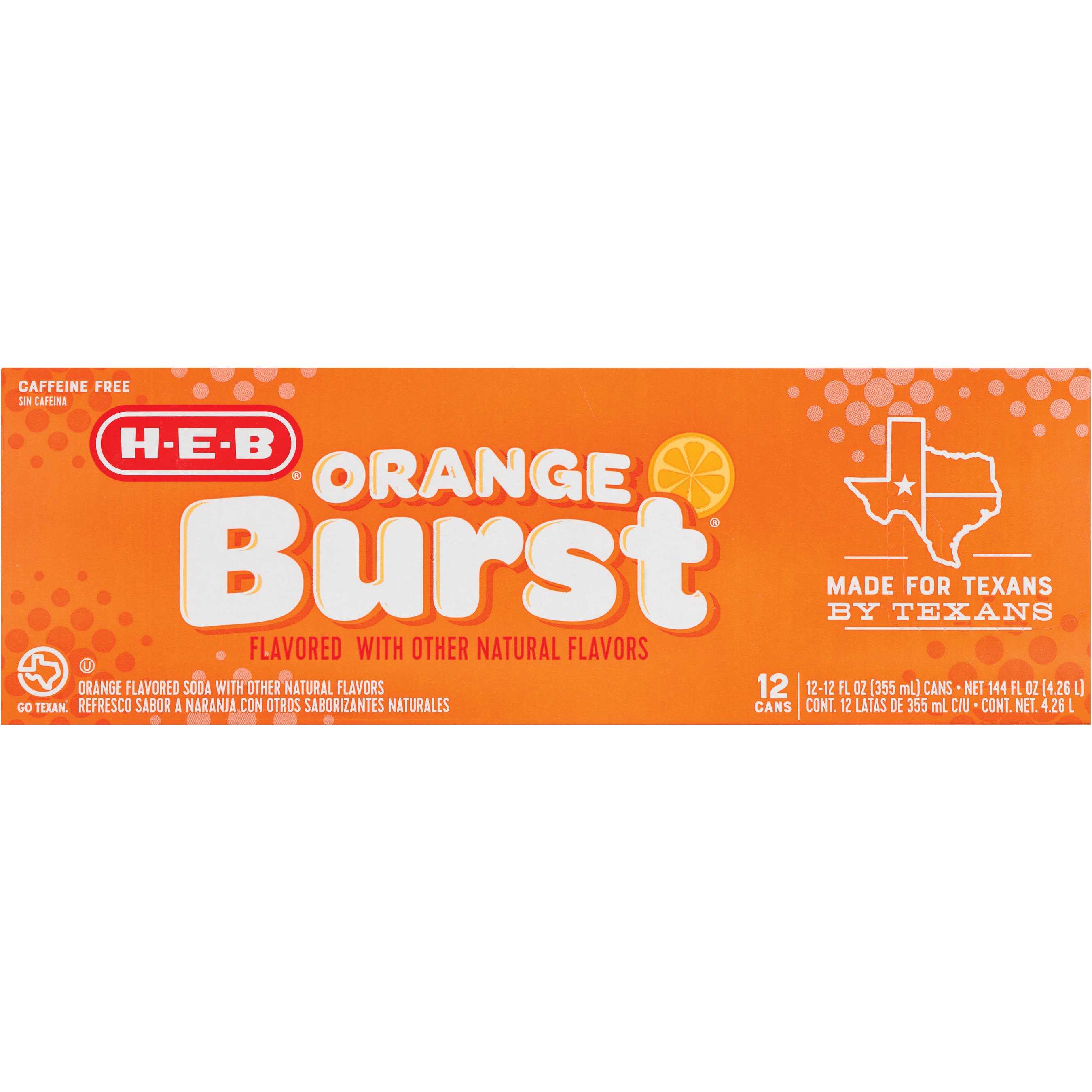 H-E-B Orange Burst Soda 12 pk Cans - Shop Soda at H-E-B
