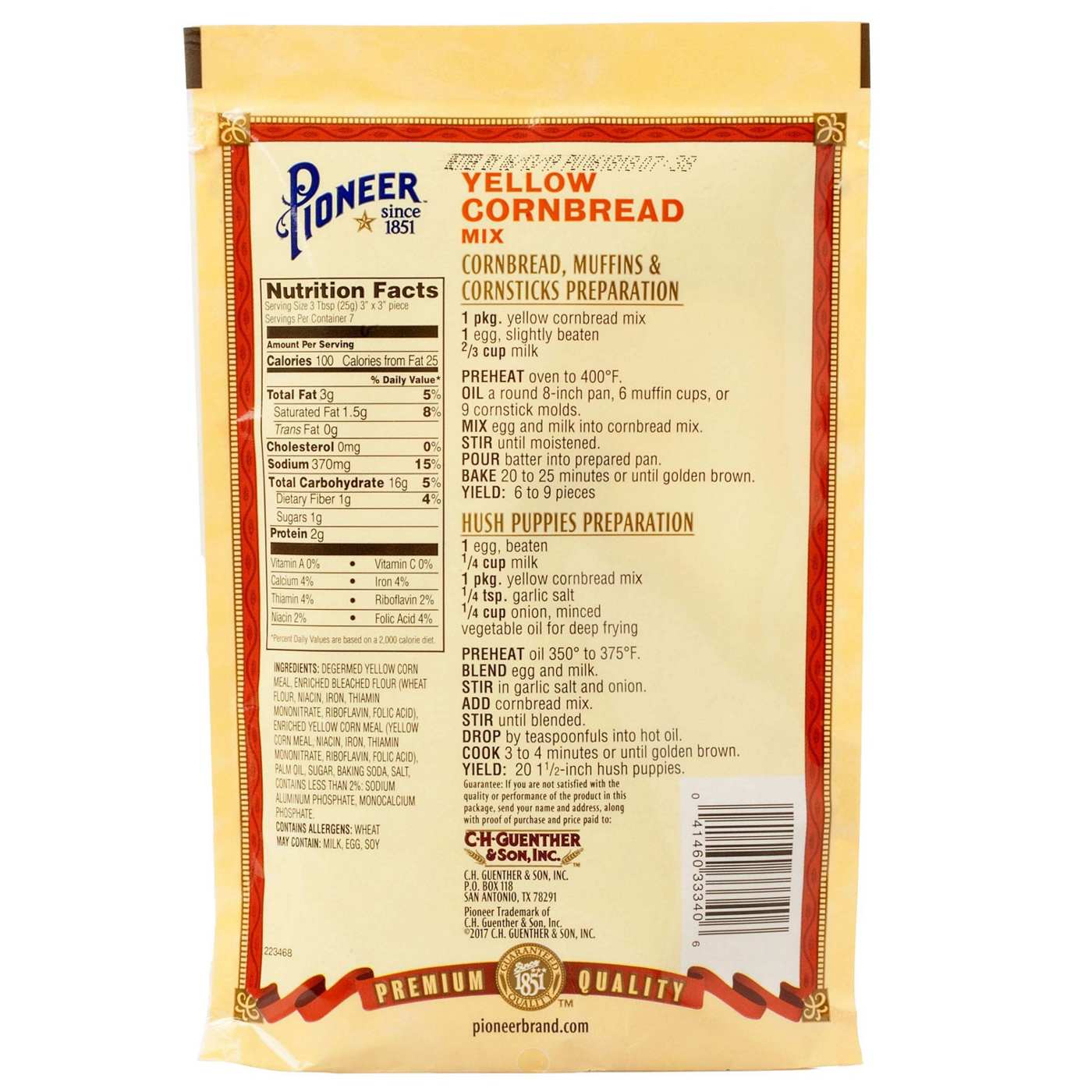 Pioneer Yellow Cornbread Mix - Shop Baking mixes at H-E-B