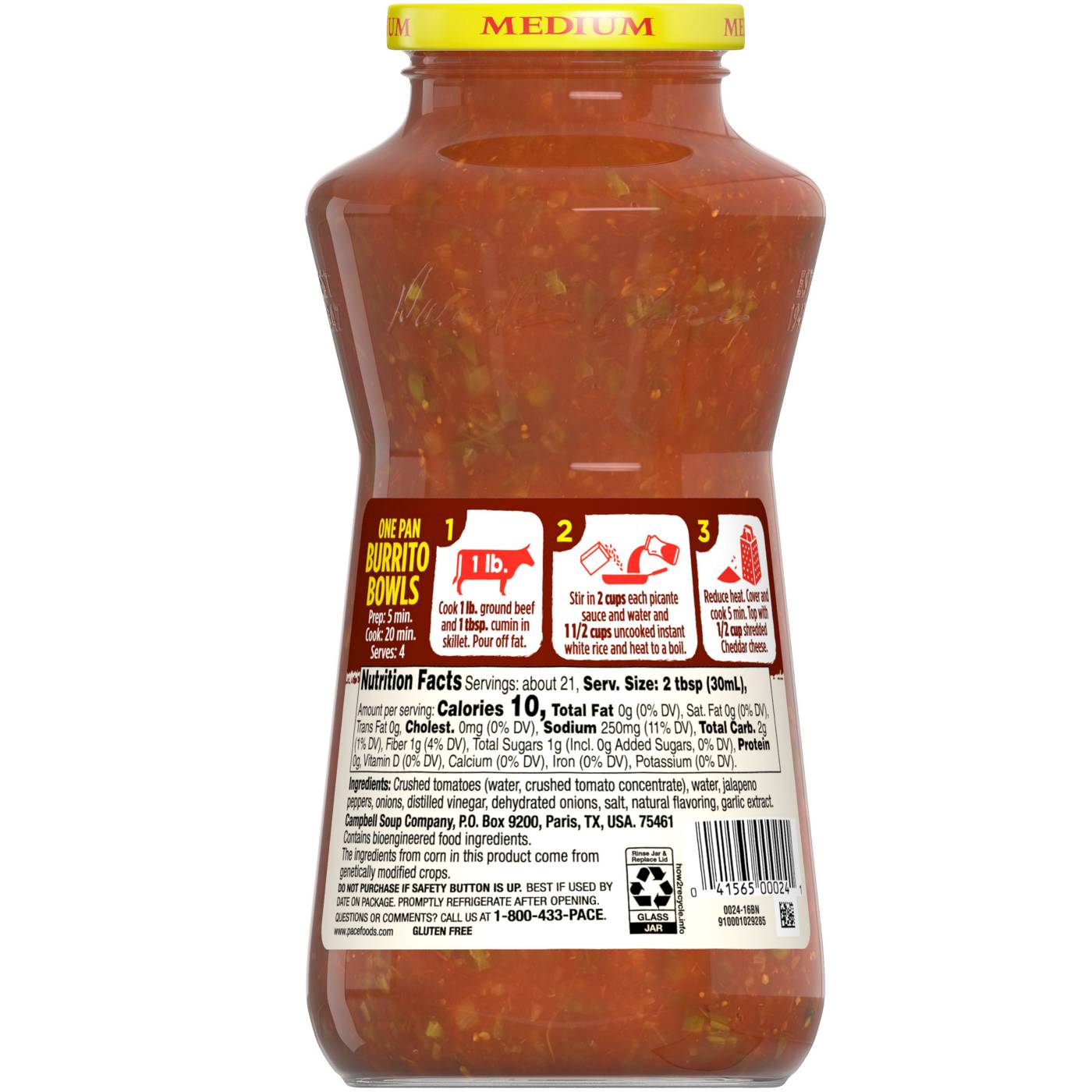 Pace Picante Sauce, Medium - Shop Salsa & dip at H-E-B
