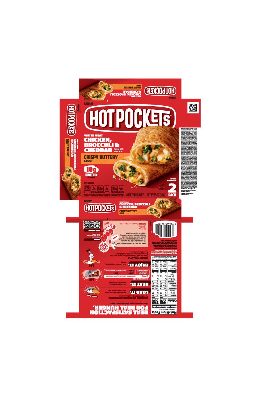Hot Pockets Chicken, Broccoli & Cheddar Crispy Buttery Crust Frozen ...