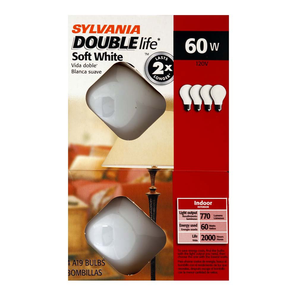 Sylvania Double Life A19 60-Watt Soft White Indoor Light Bulbs - Shop ...