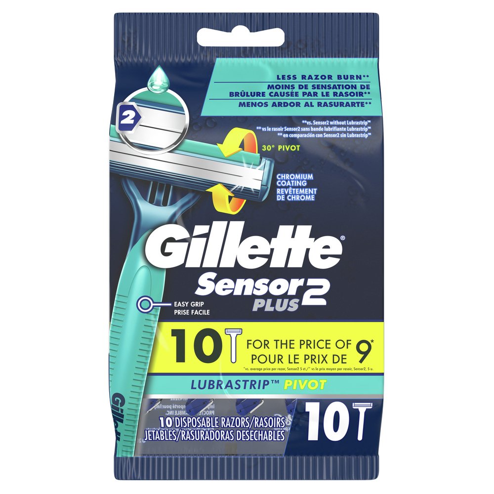 Gillette Sensor2 Plus Pivoting Head Disposable Razors - Shop Razors ...
