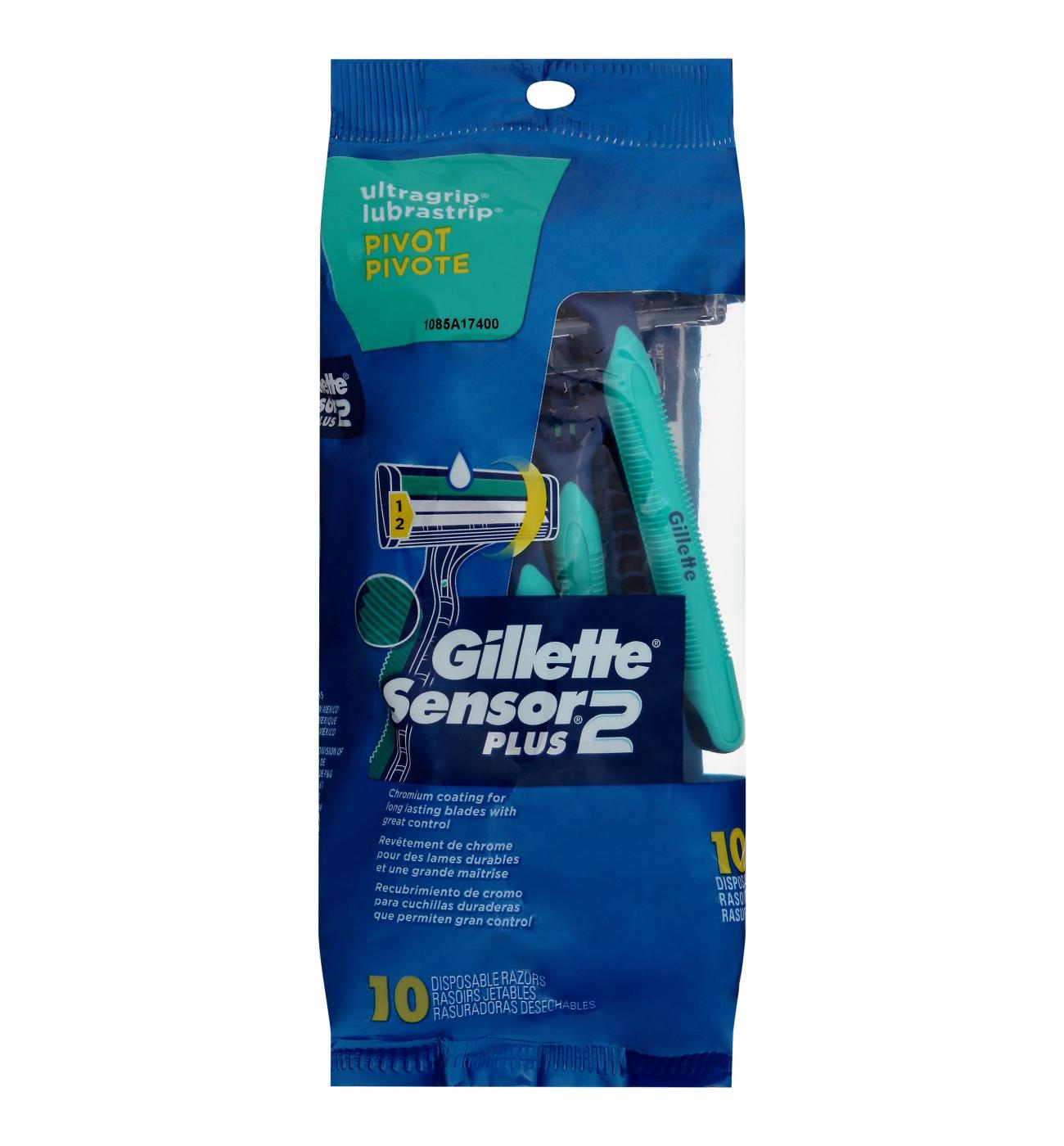 Gillette Sensor2 Plus Pivoting Head Disposable Razors - Shop Razors ...