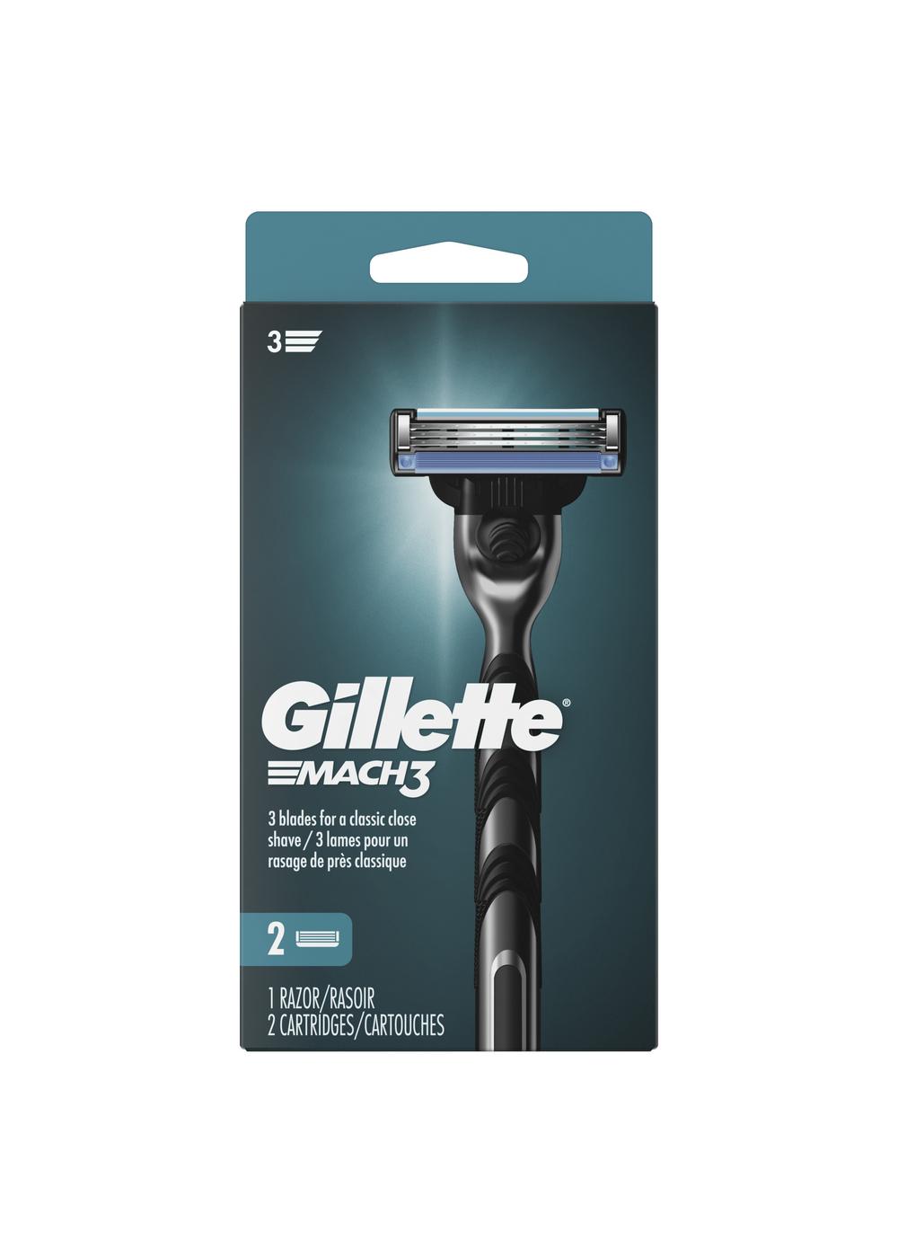 Gillette Mach3 Razor for Men + 2 Blade Refills - Shop Razors & blades ...