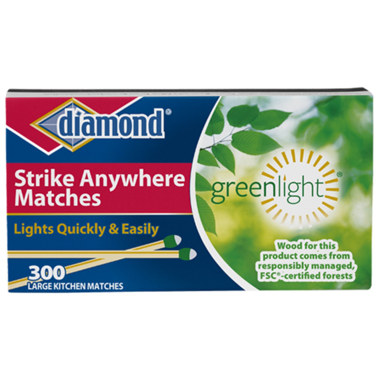Diamond Greenlight Strike On Box Large Kitchen Matches - Shop Lighters ...