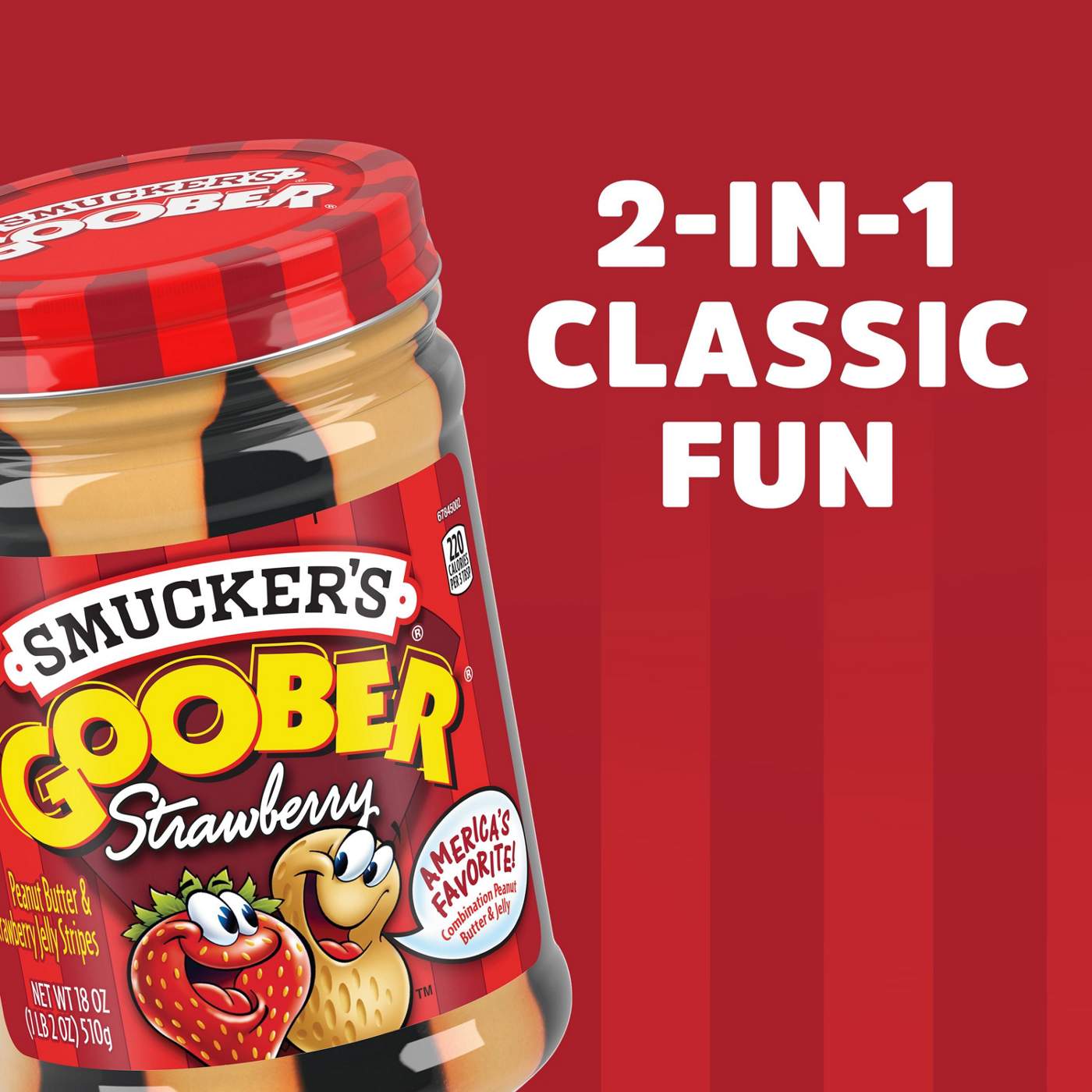 Smucker's Goober Peanut Butter & Strawberry Jelly Stripes - Shop Peanut ...