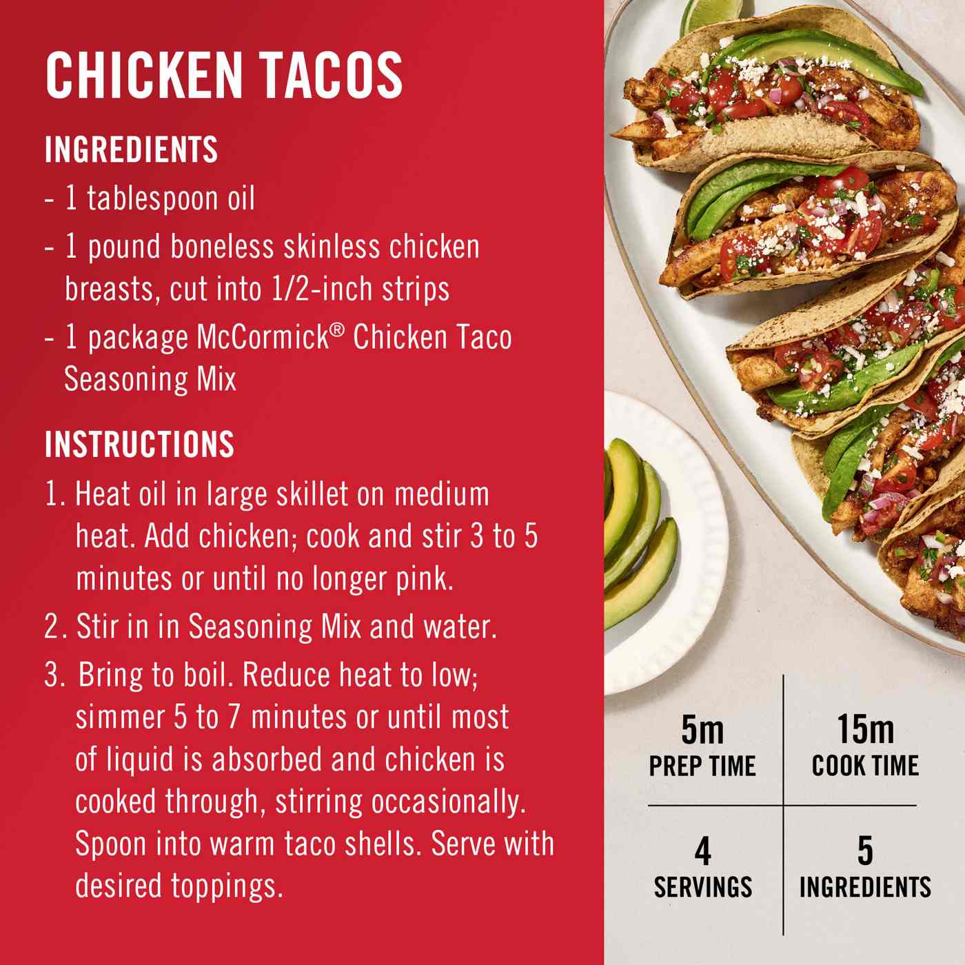 McCormick Chicken Taco Seasoning Mix - Shop Spice mixes at H-E-B