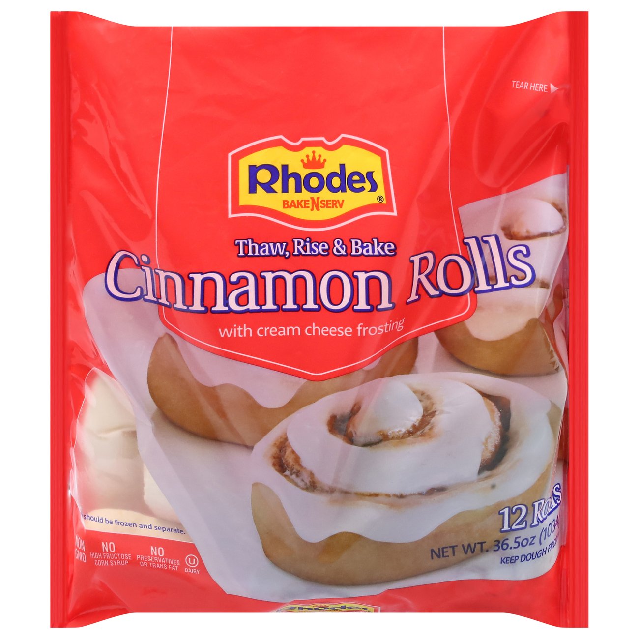 Rhodes Bake N Serv Cinnamon Rolls with Cream Cheese Frosting - Shop ...
