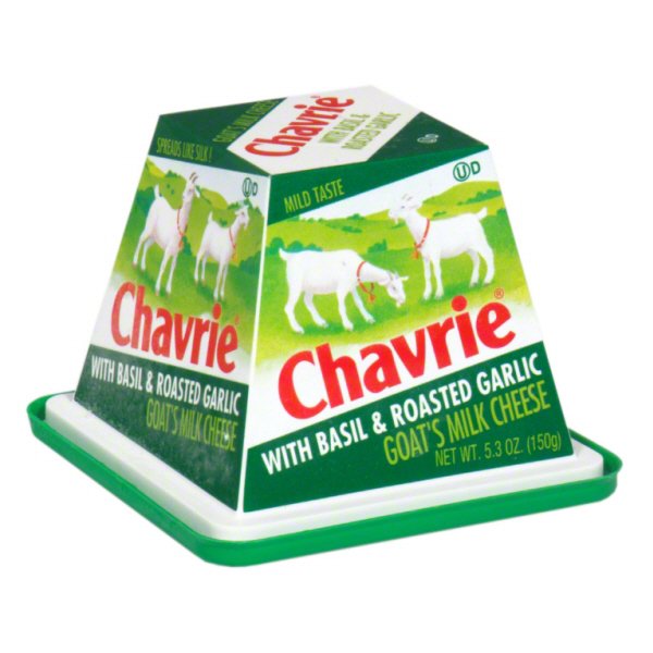 Chavrie Goat's Milk Cheese with Basil & Roasted Garlic - Shop Cheese at ...