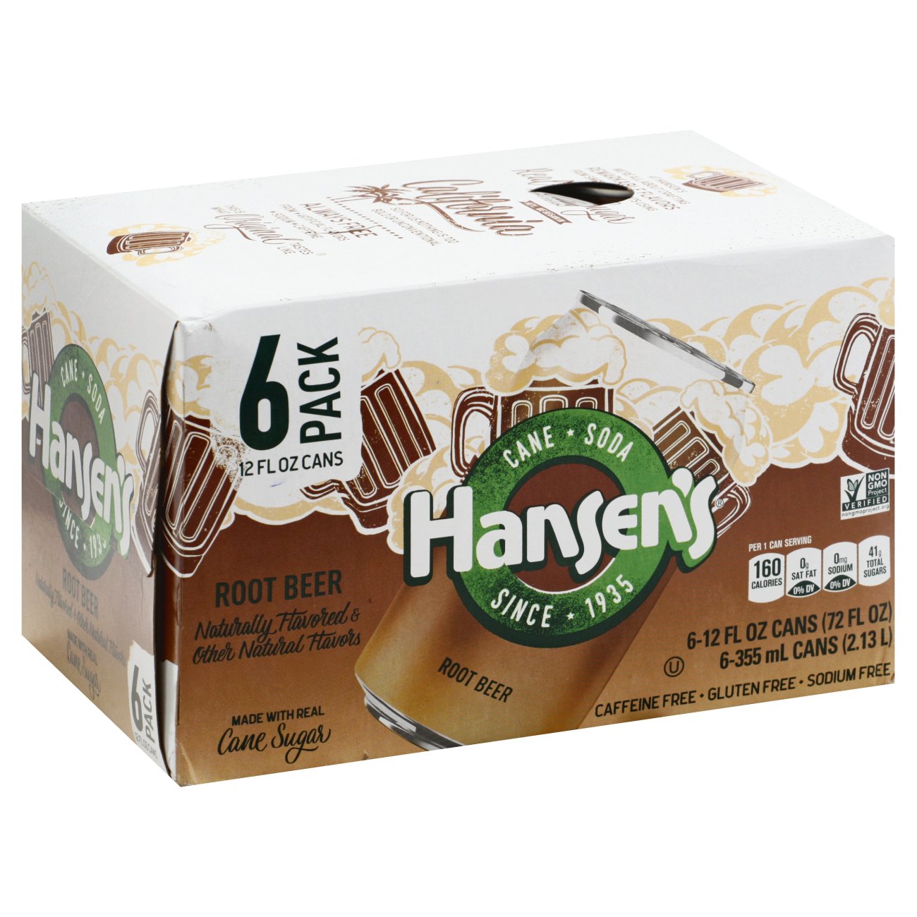 Hansen's Creamy Root Beer Soda 12 oz Cans, 6 pk | Central Market ...