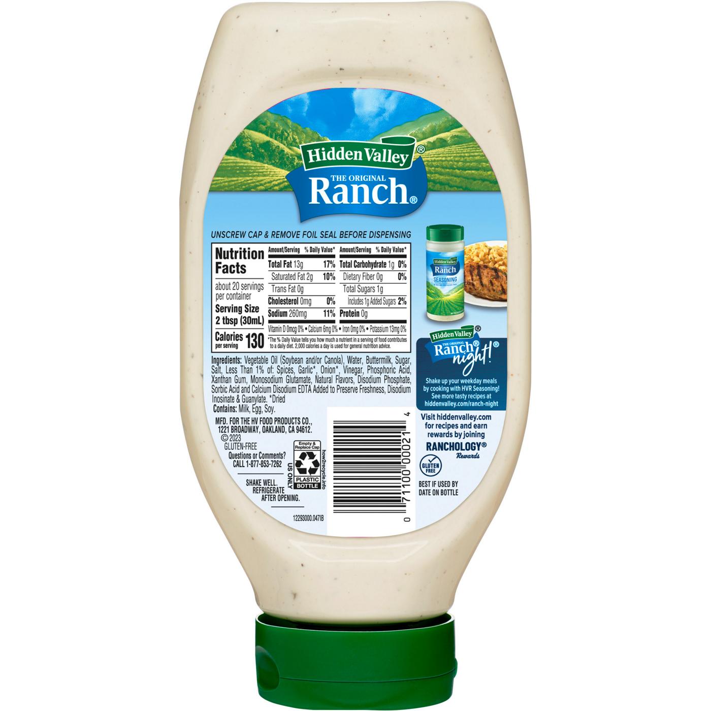 Hidden Valley Easy Squeeze Original Ranch Salad Dressing and Topping ...