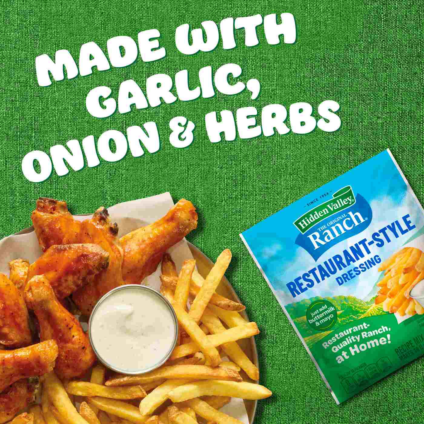 Hidden Valley Buttermilk Ranch Salad Dressing and Seasoning Mix Packet ...