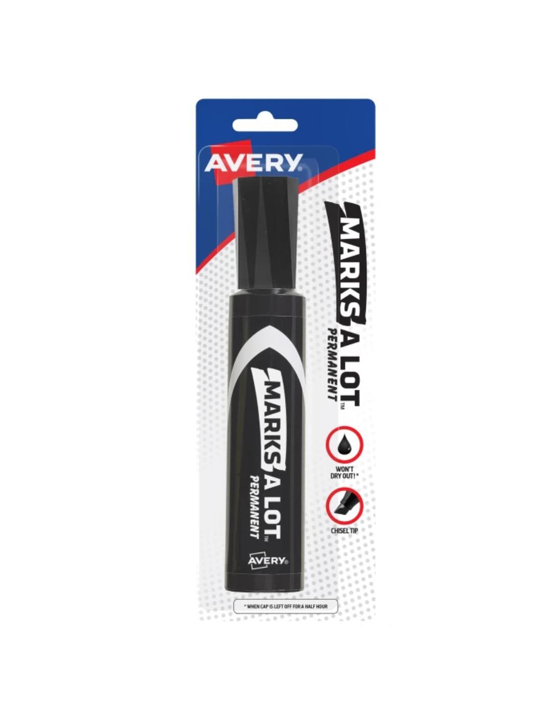 Avery Marks A Lot Chisel Tip Permanent Marker - Black Ink - Shop ...